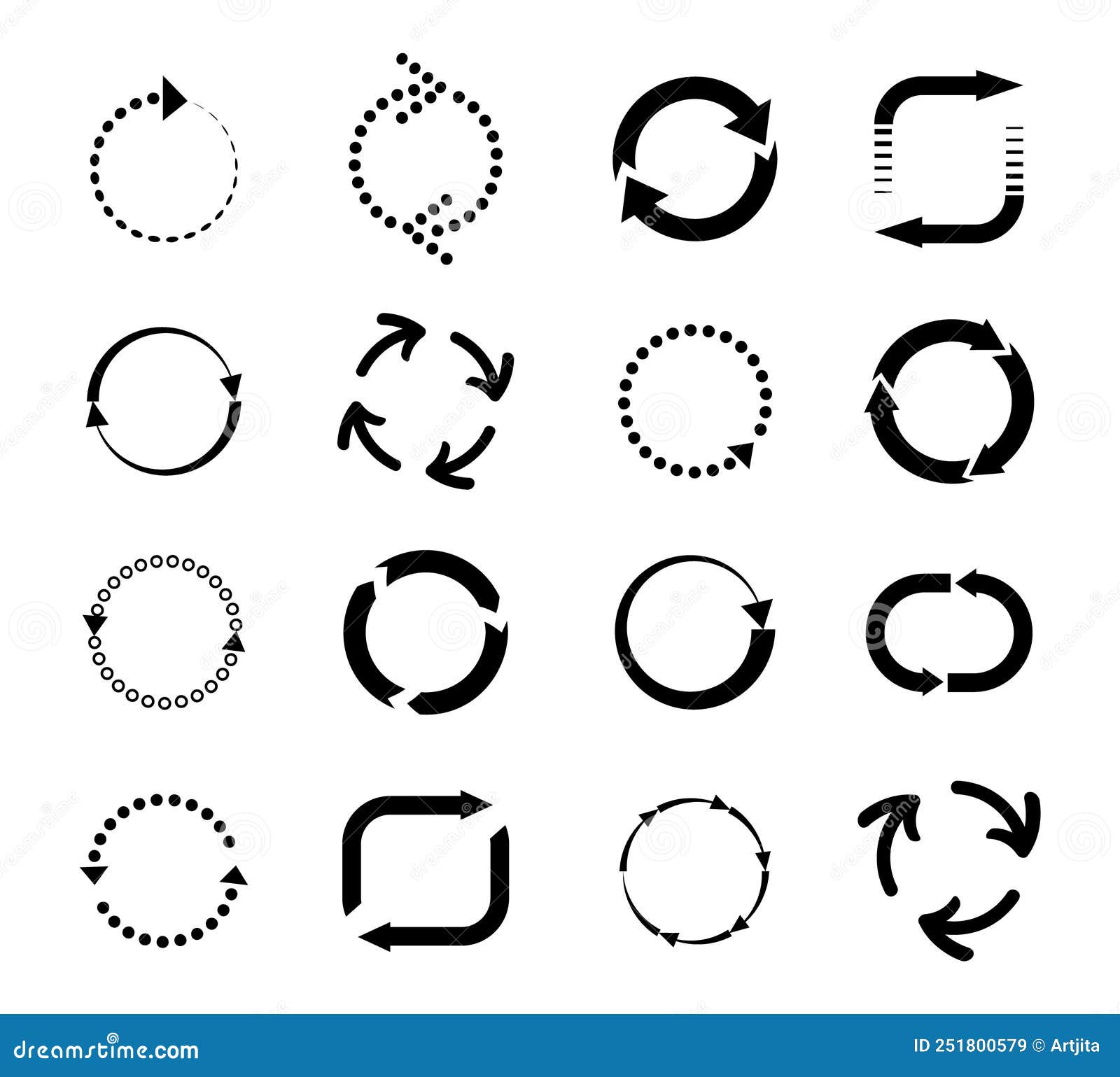 Reload Arrows Circle. Refresh Reload Round Icon Vector Set. Modern ...