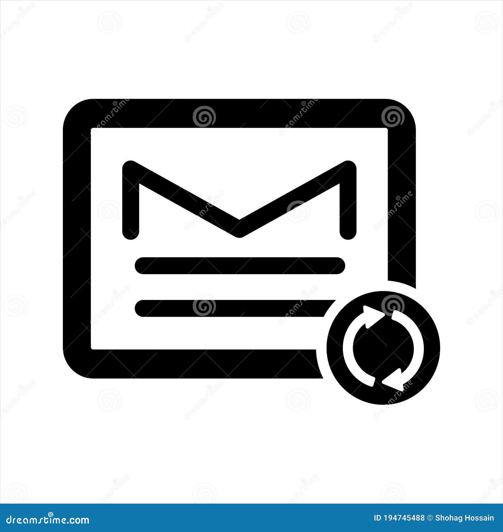 Reload Email Icon. Refresh Message Icon Stock Vector - Illustration of ...