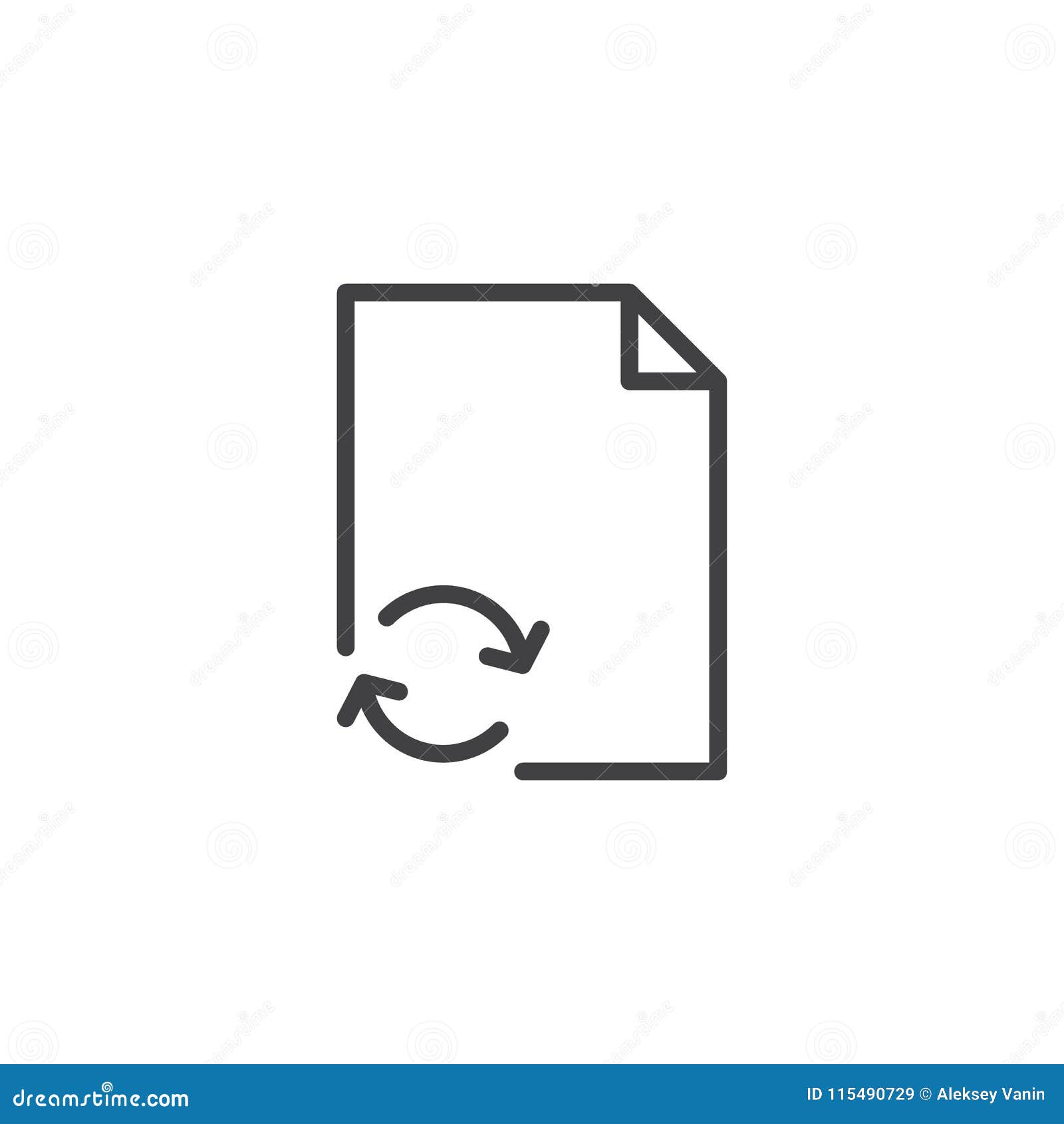 Reload file outline icon stock vector. Illustration of single - 115490729
