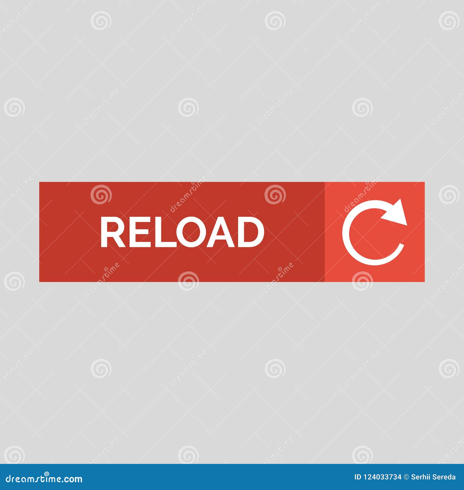 Reload Flat Button on Grey Background. Stock Illustration ...
