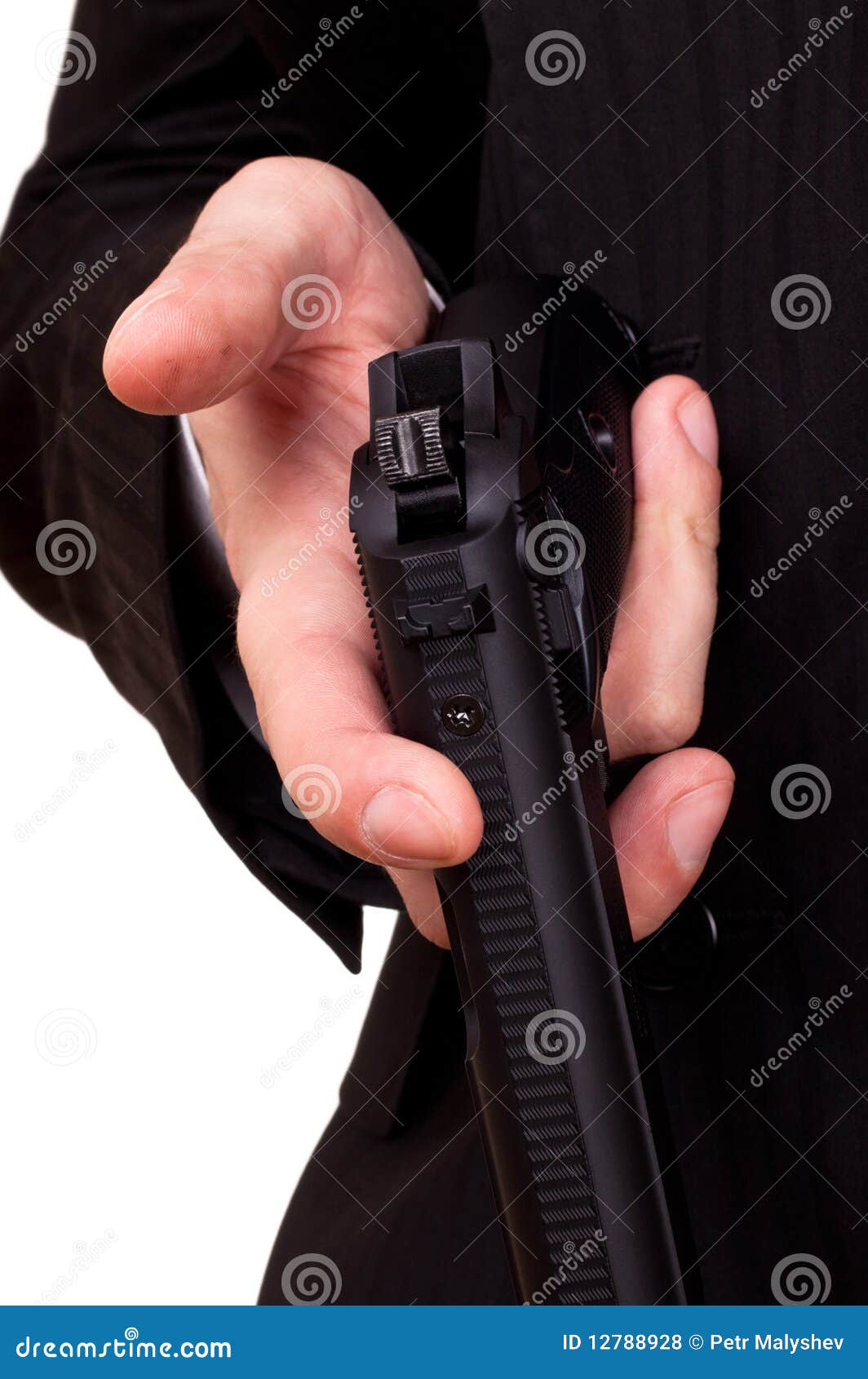 Two Hand Reloading Law Enforcement Pistol In Academy Shooting Range ...