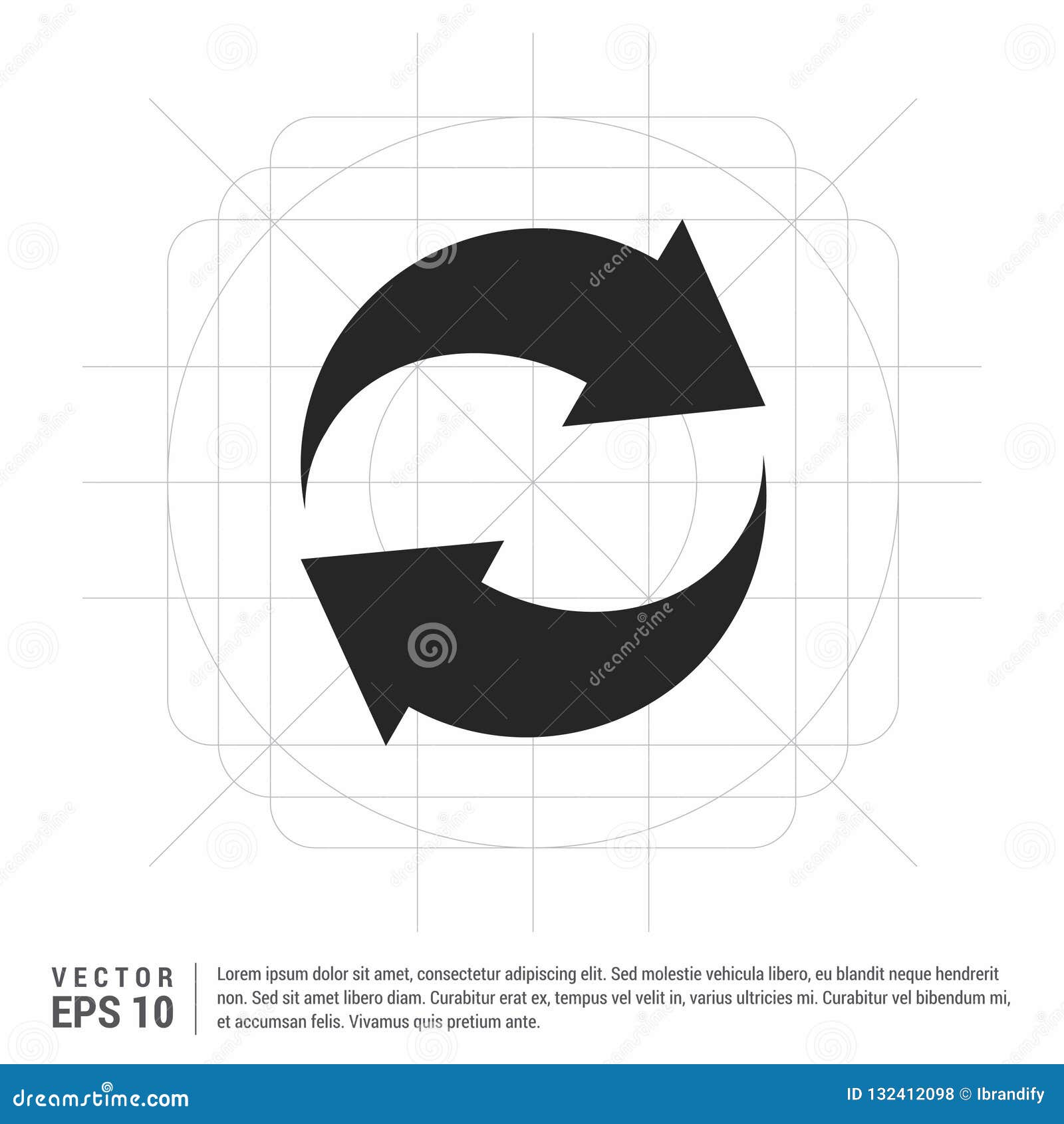 Reload Icon stock vector. Illustration of arrow, loop - 132412098