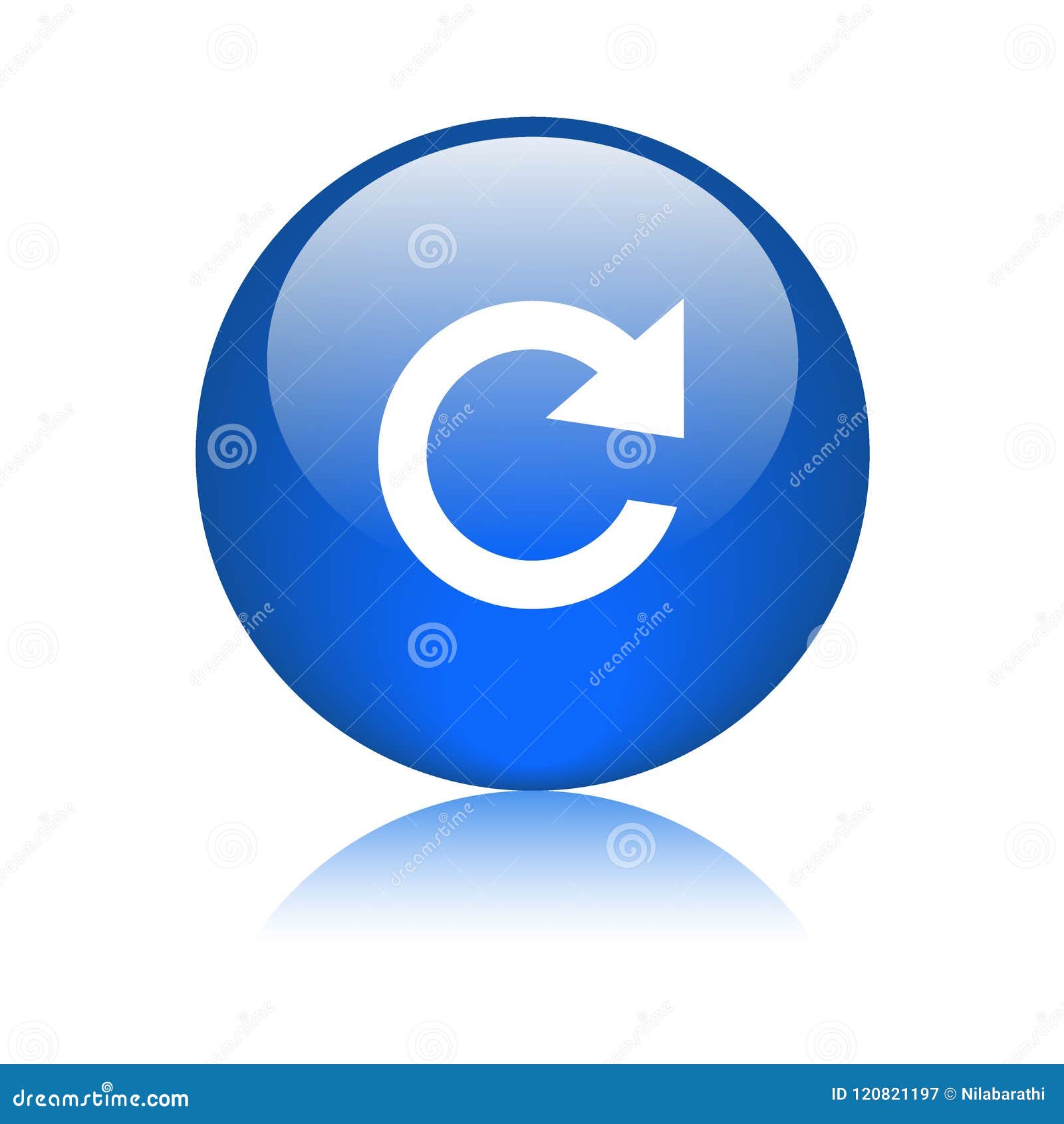 Reload Icon Web Button Blue Stock Illustration - Illustration of email ...