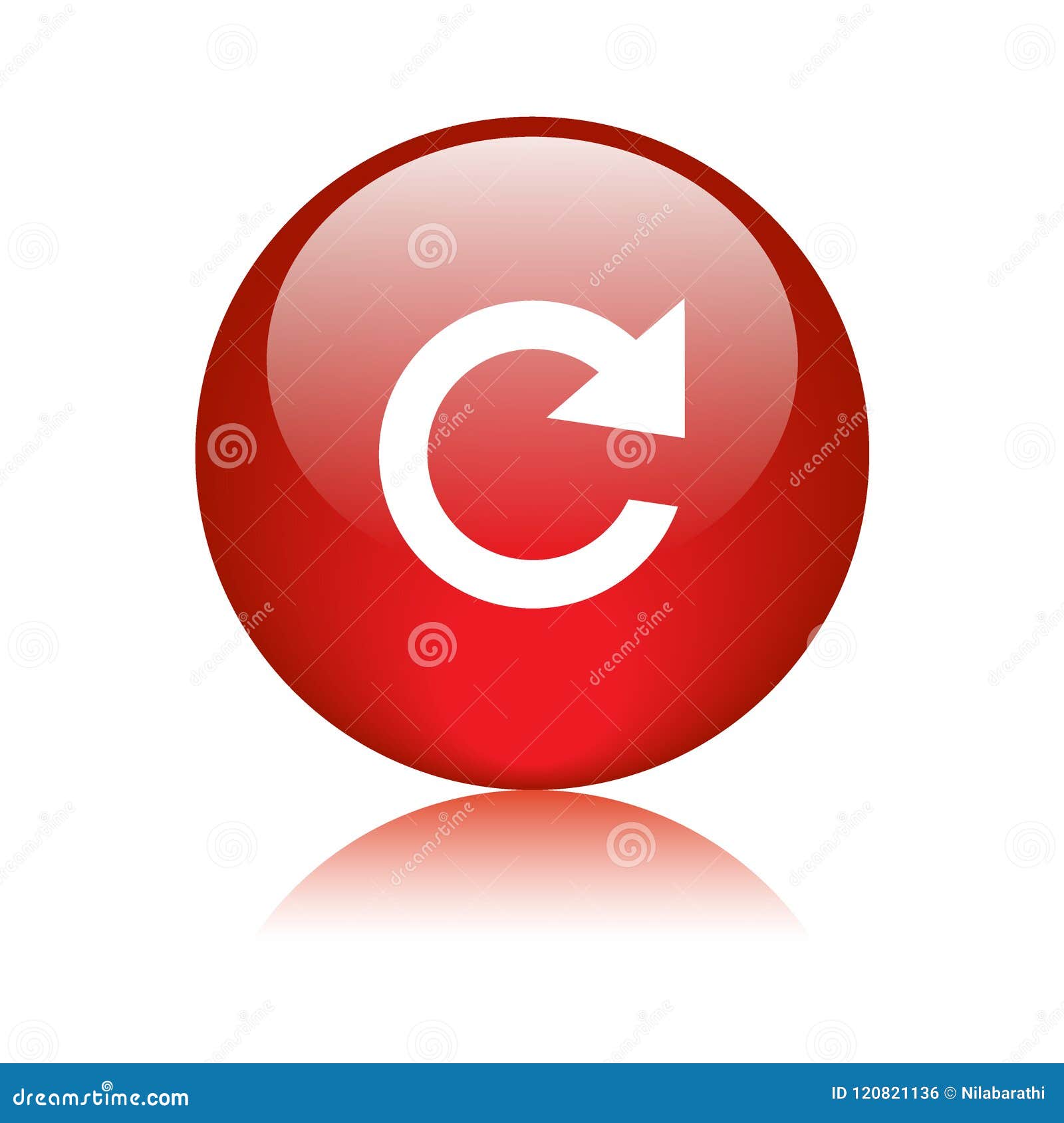 Reload icon web button red stock illustration. Illustration of click ...