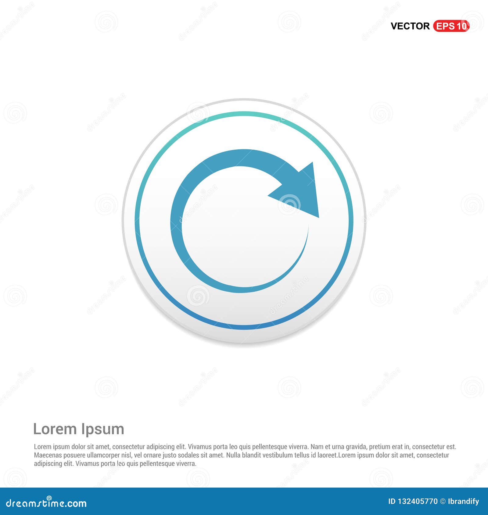 Reload Icon - White Circle Button Stock Vector - Illustration of spin ...