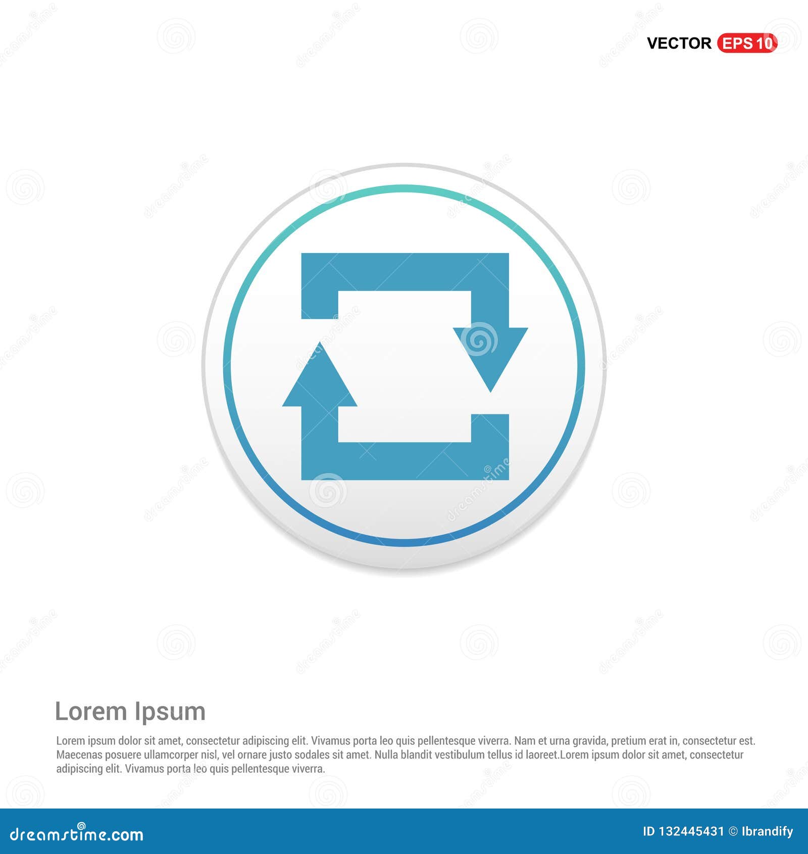 Reload Icon - White Circle Button Stock Vector - Illustration of arrow ...