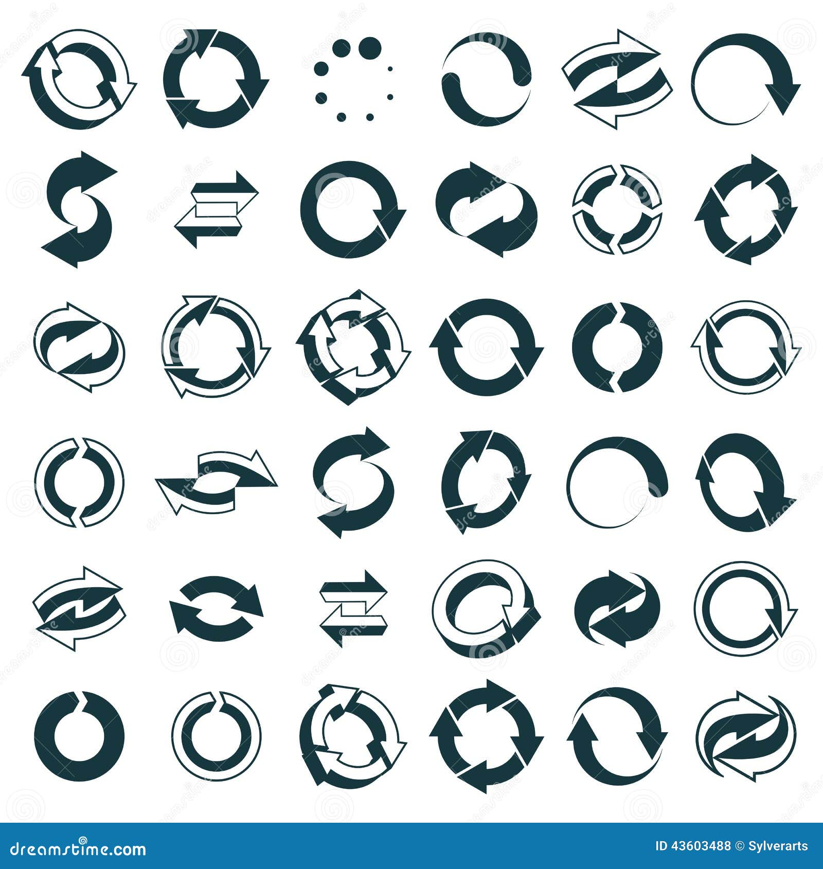 Reload Icons Isolated On White Background Vector Set, Loop Arrow | CartoonDealer.com #64805500