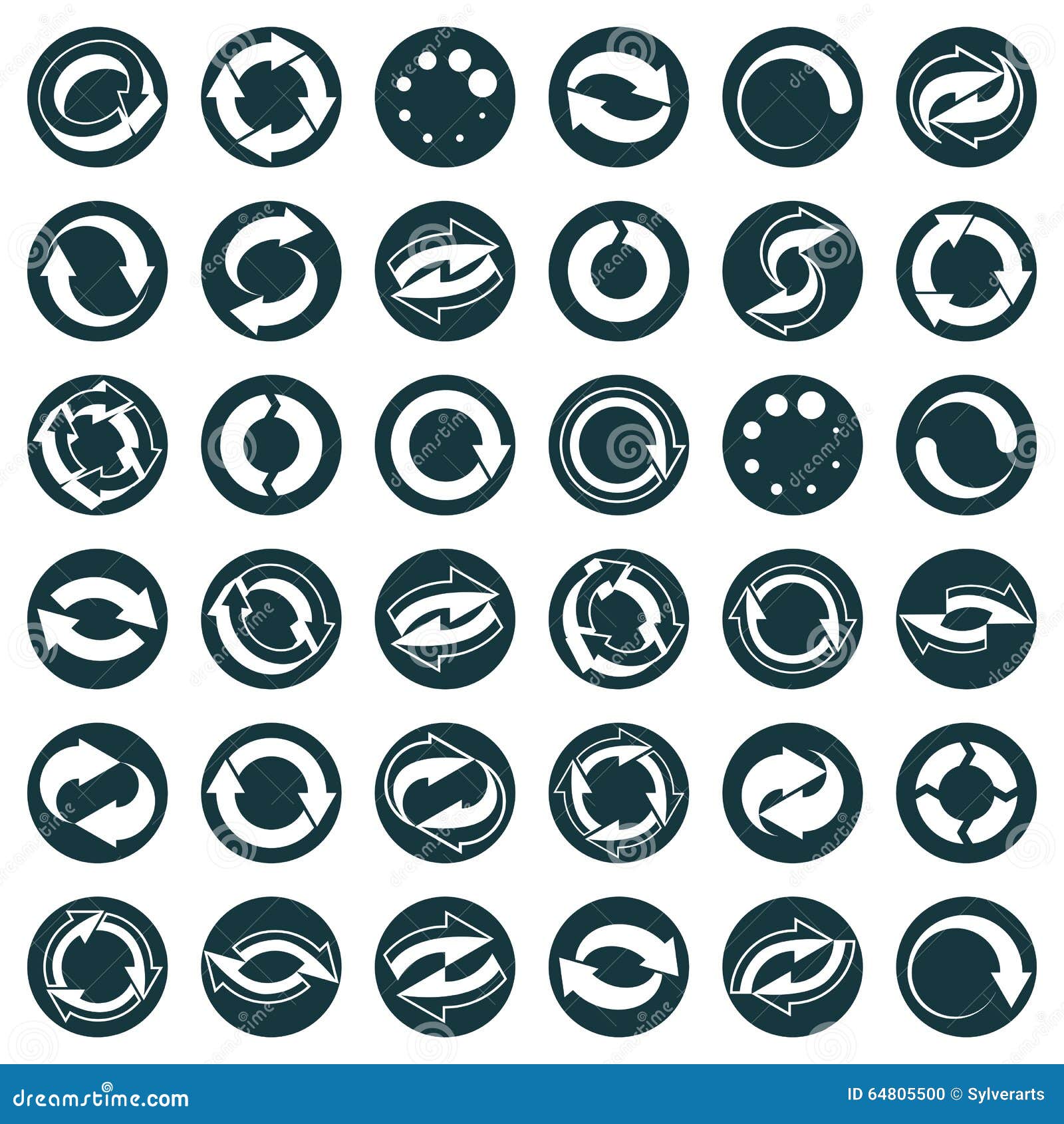 Reload Icons Isolated On White Background Vector Set, Loop Arrow | CartoonDealer.com #64805500