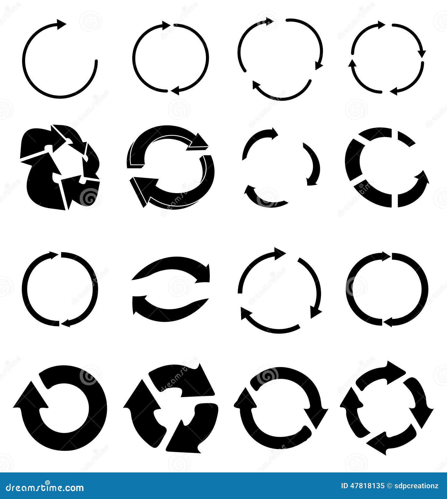 Reload refresh icons set stock vector. Illustration of circle - 47818135