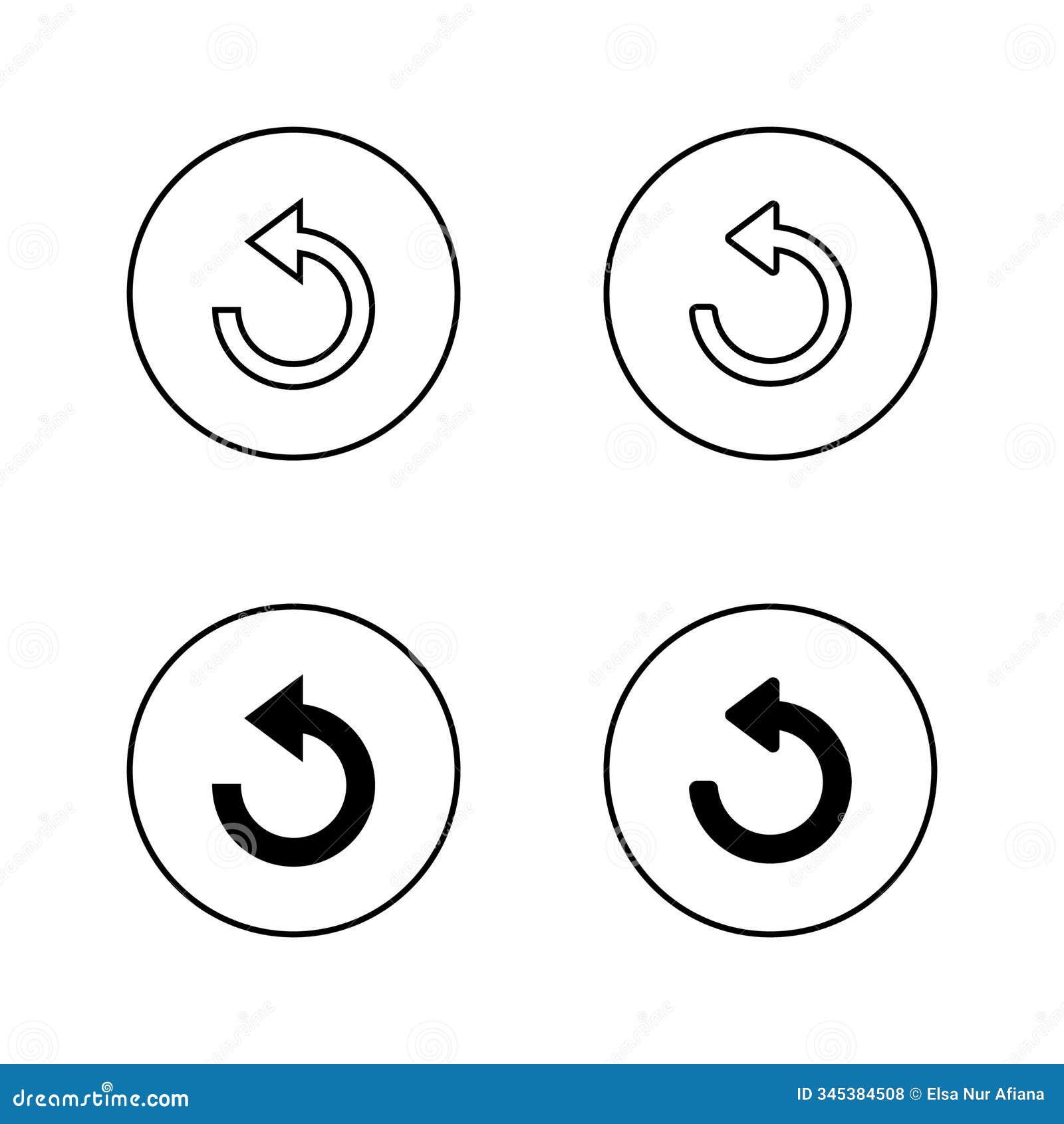 Reload, Repeat, Refresh Icon on Circle Line. Loop Arrow Sign Symbol ...