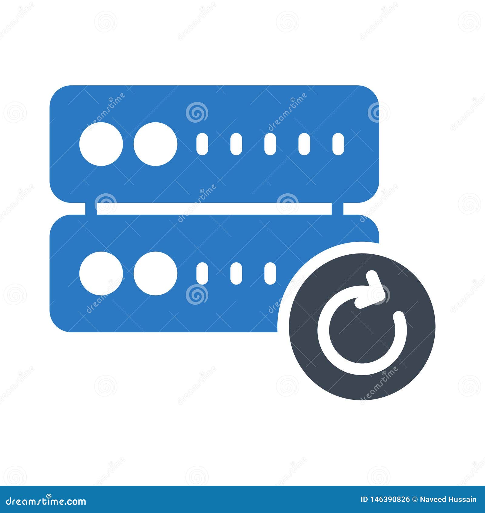 Reload Server Glyph Color Vector Icon Stock Vector - Illustration of ...