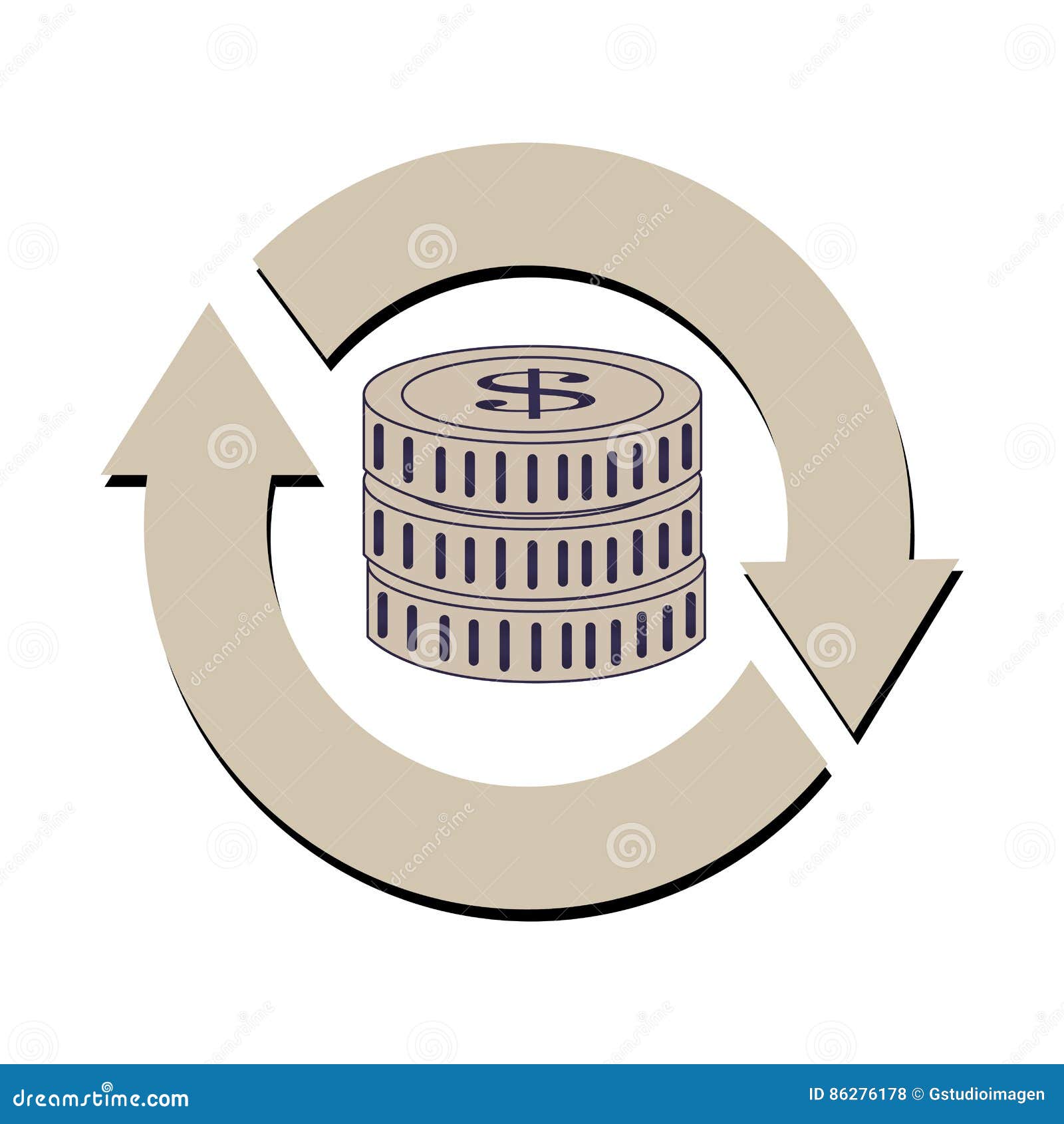 Reload Symbol with Stack Coins Stock Vector - Illustration of symbol ...