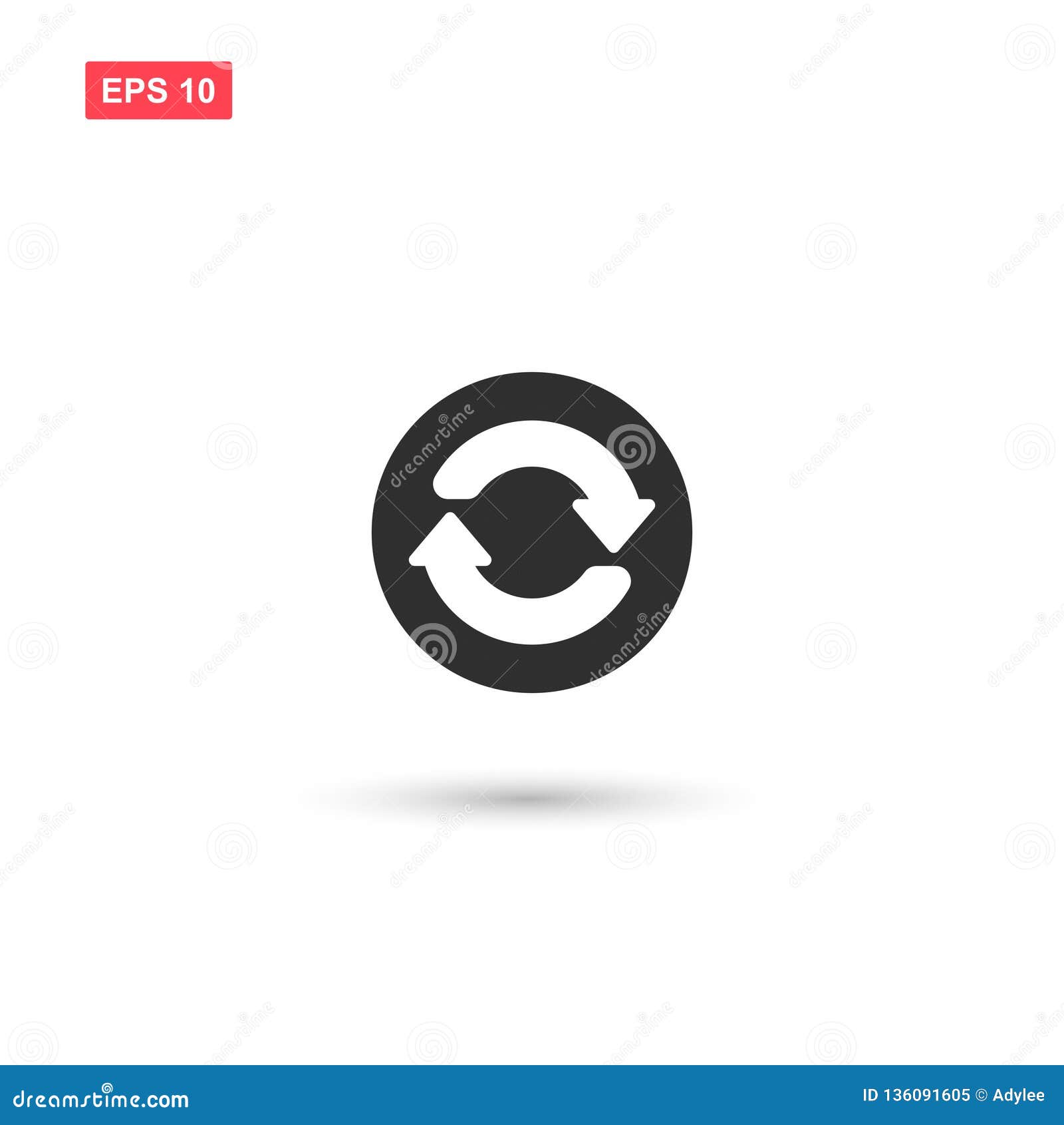 Reload Two Arrows Vector Icon Design Isolated Stock Vector ...