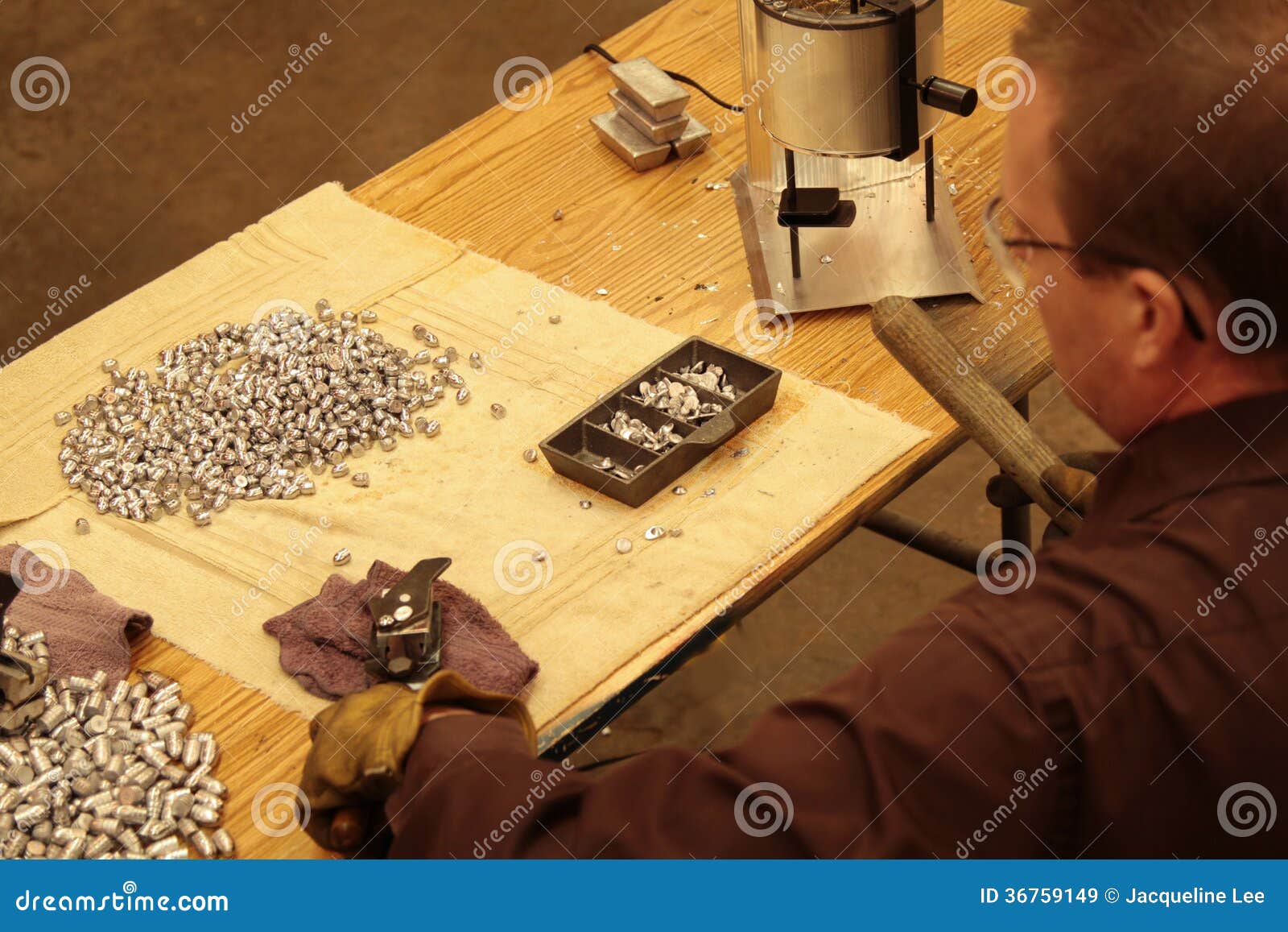 Reloading Bullets stock image. Image of military, garage - 36759149