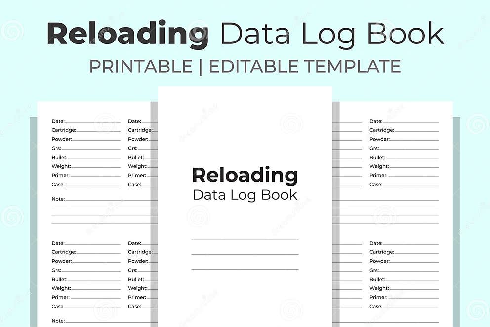 Reloading Data Log Book KDP Interior Stock Vector - Illustration of ... Reloading Data Log Book KDP Interior Stock Vector - Illustration of ...