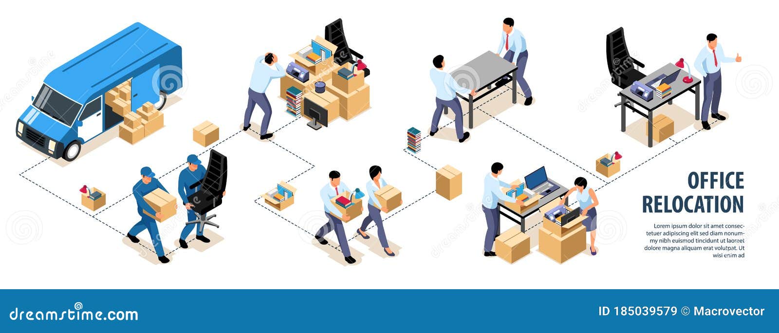 Relocate Office Isometric Infographics Stock Vector - Illustration of ...