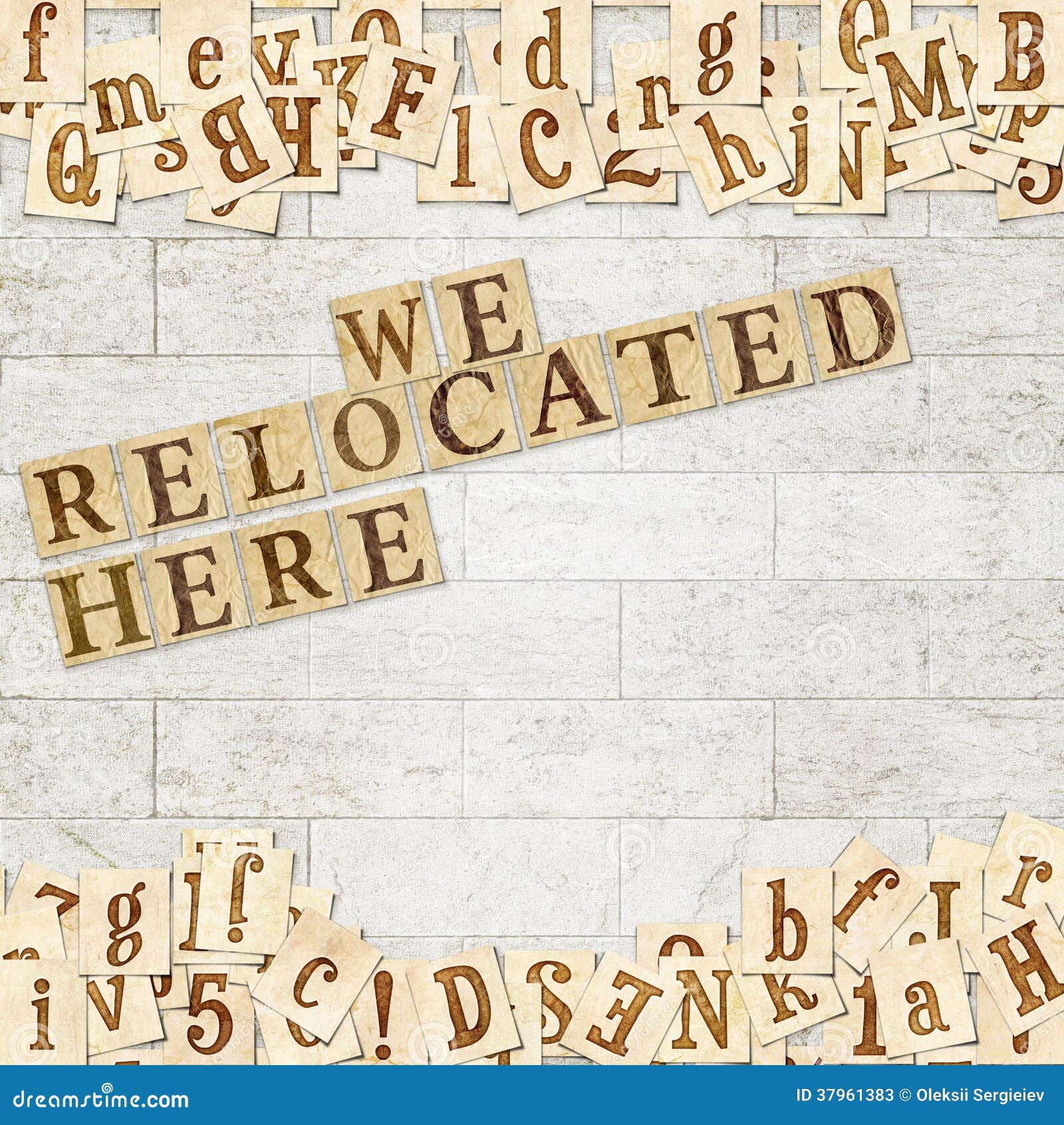 We relocated here stock image. Image of moving, label - 37961383