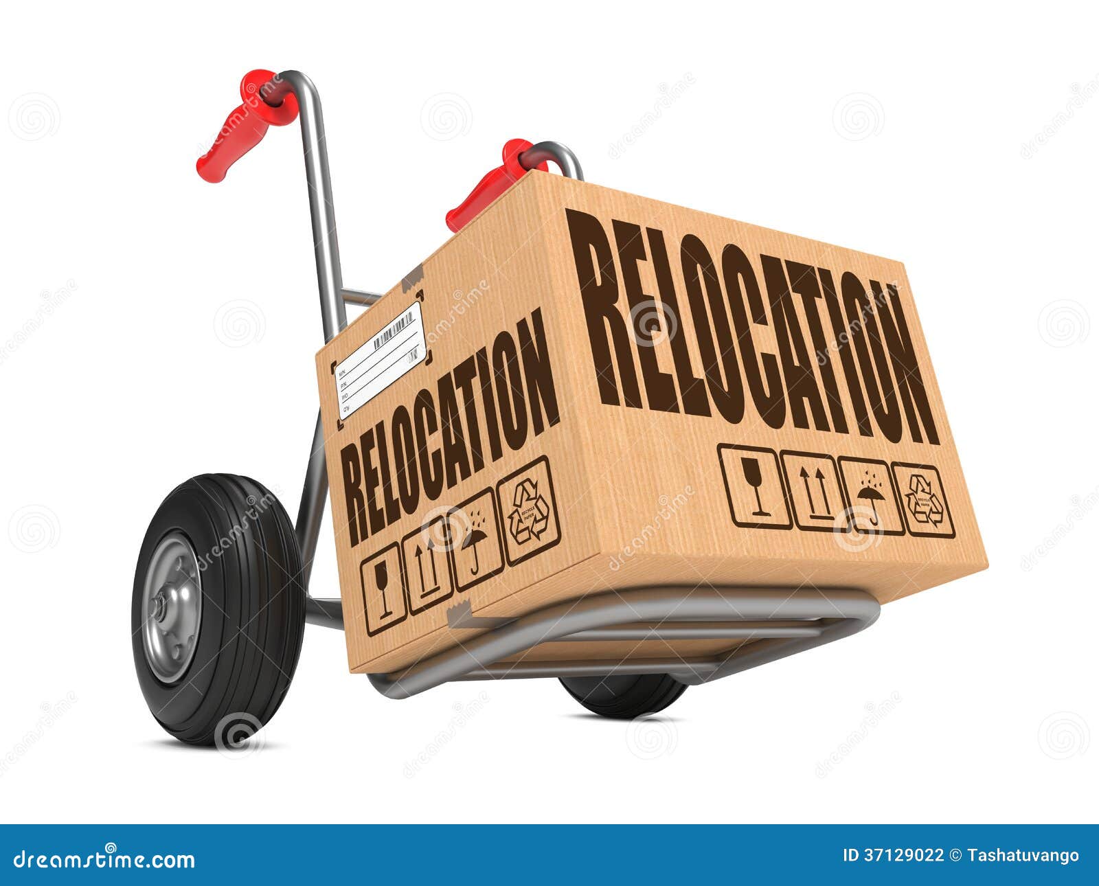 Relocation - Cardboard Box on Hand Truck. Stock Illustration ...