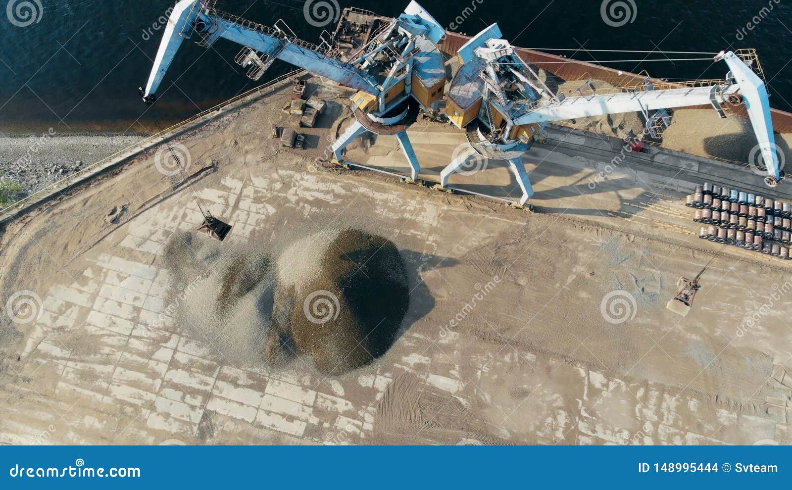 Relocation of Construction Materials in a Top View Stock Footage ...