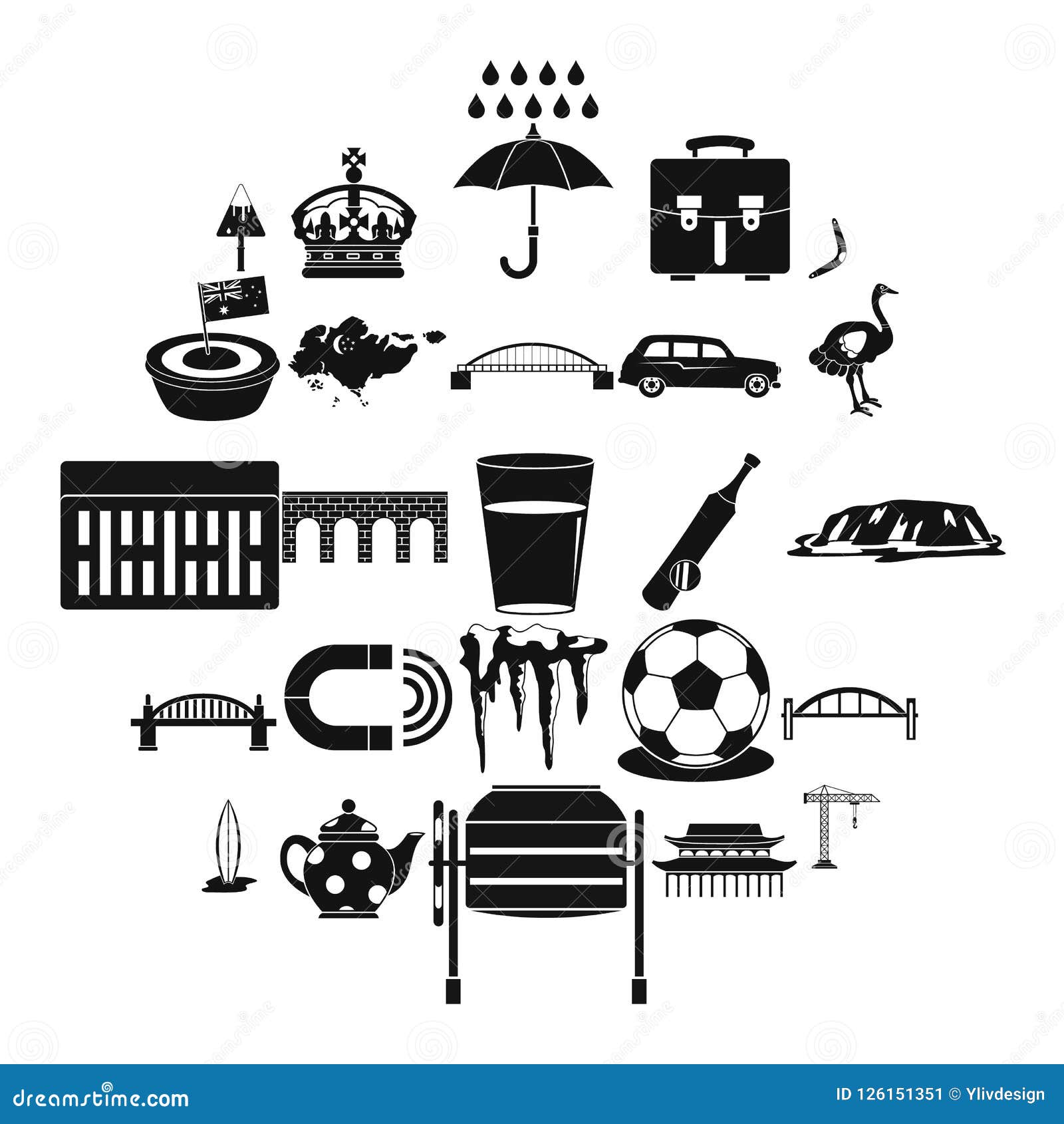 Relocation Icons Set, Simple Style Stock Vector - Illustration of ...