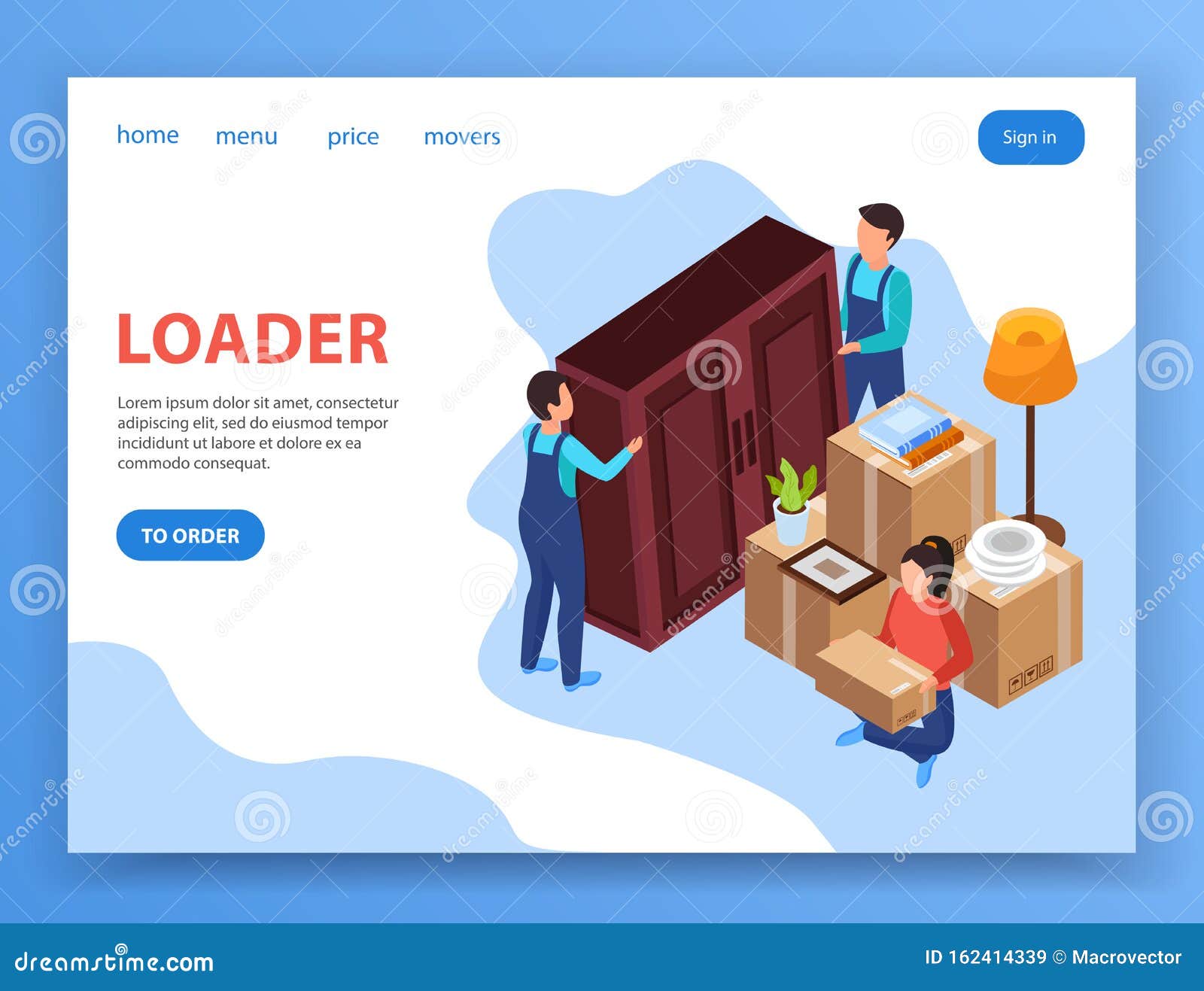 Relocation Service Page Design Stock Vector - Illustration of ...