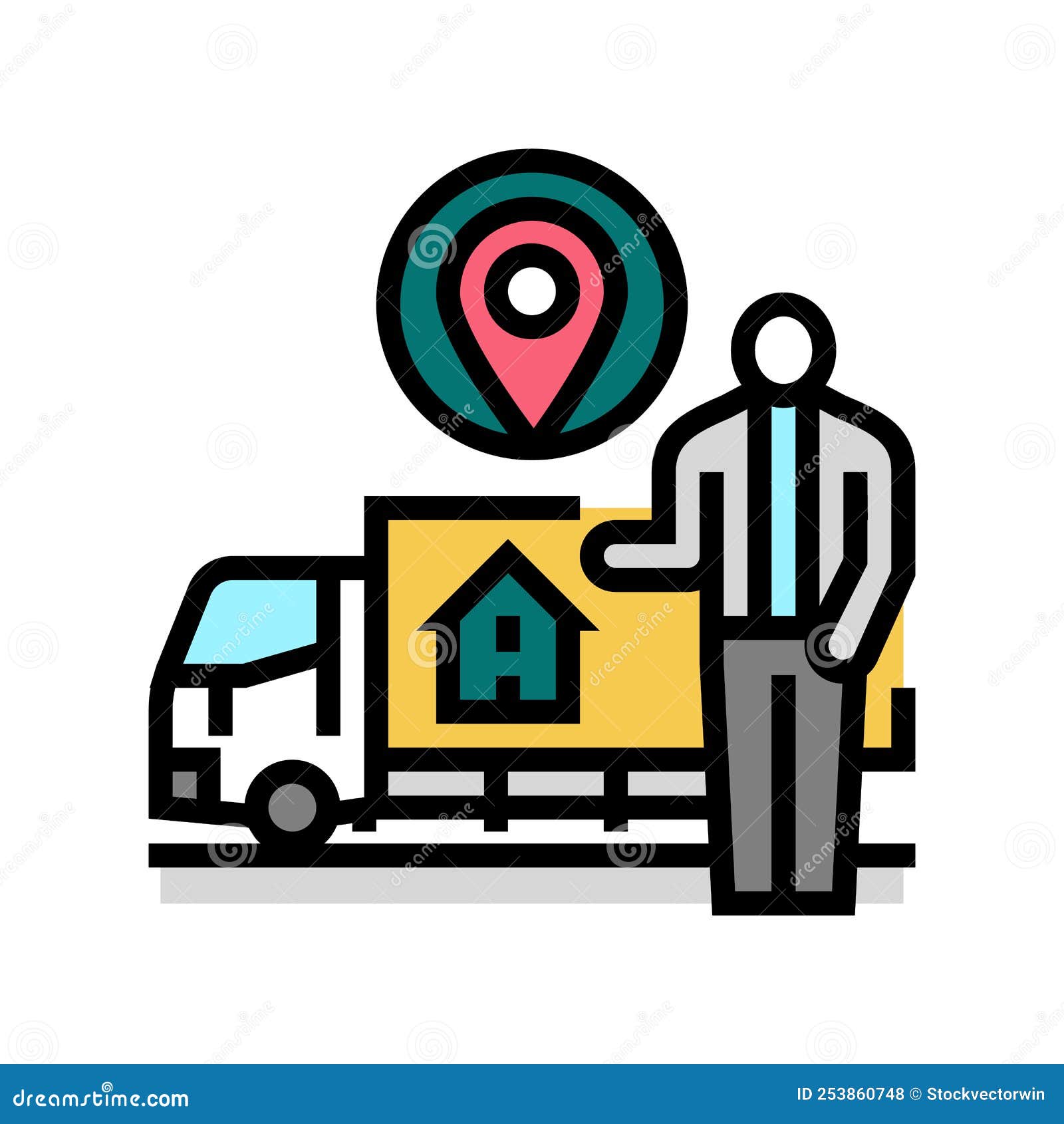 Relocation Services Interior Design Color Icon Vector Illustration ...