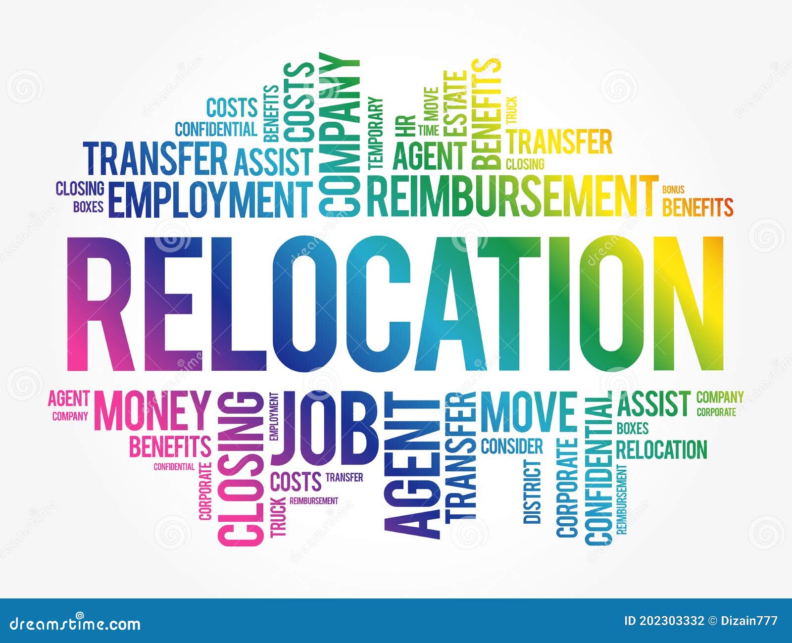 Relocation Word Cloud Collage Stock Illustration - Illustration of ...