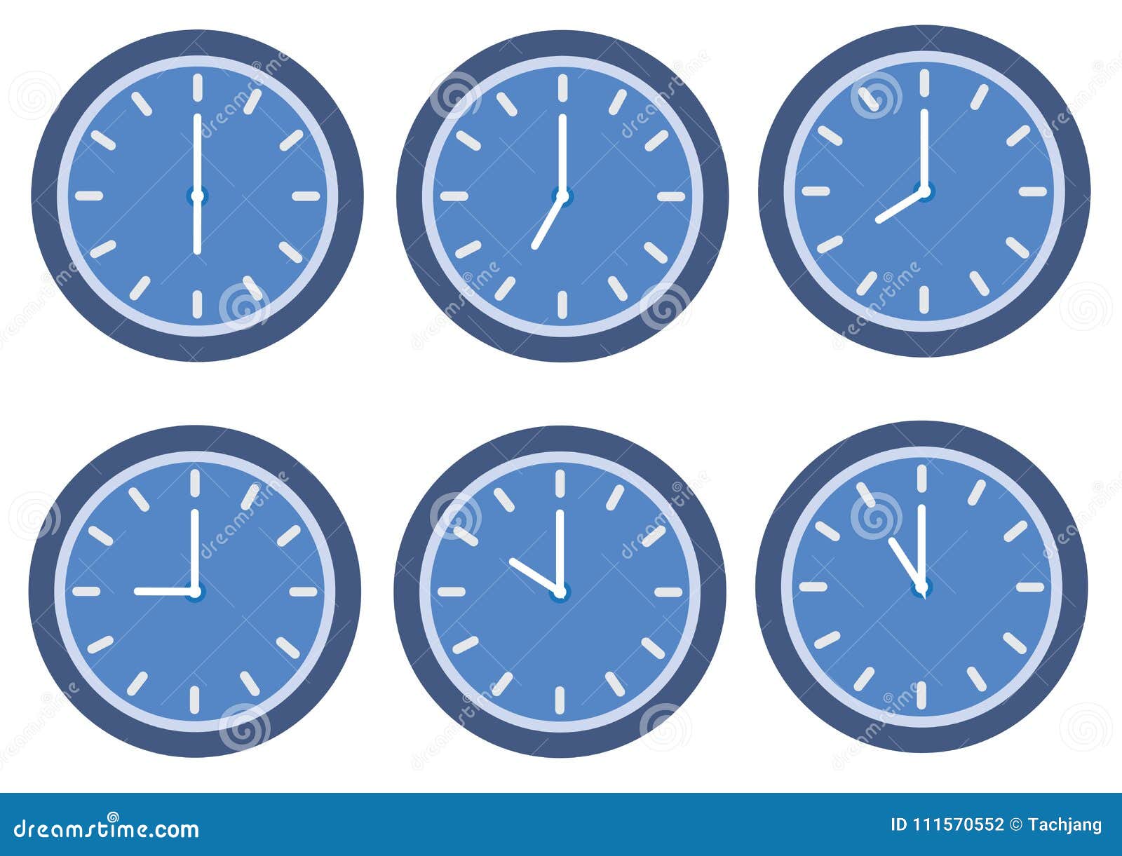 Reloj azul ilustración del vector. Ilustración de blanco - 111570552