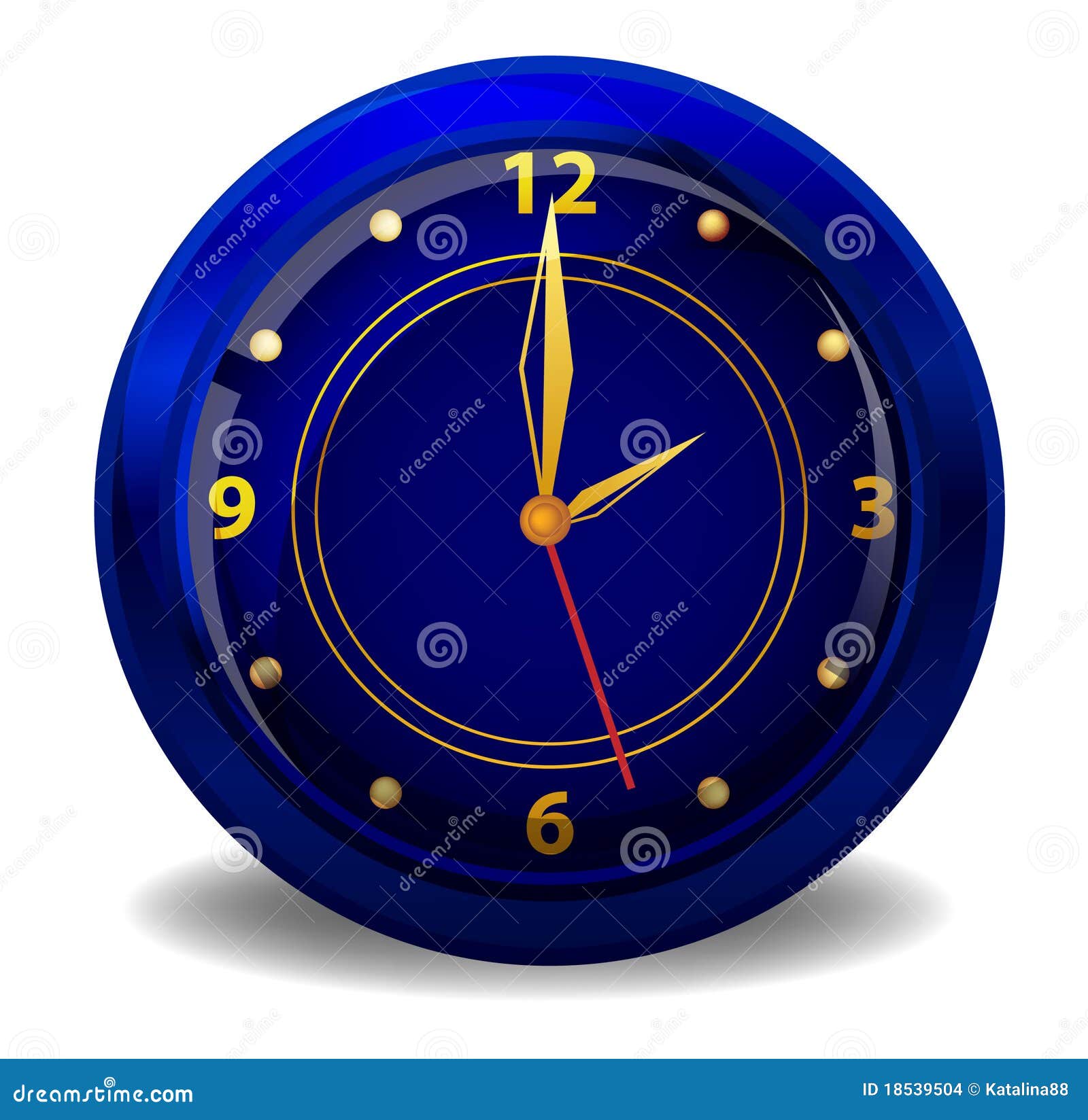 Reloj azul marino ilustración del vector. Ilustración de marcar - 18539504