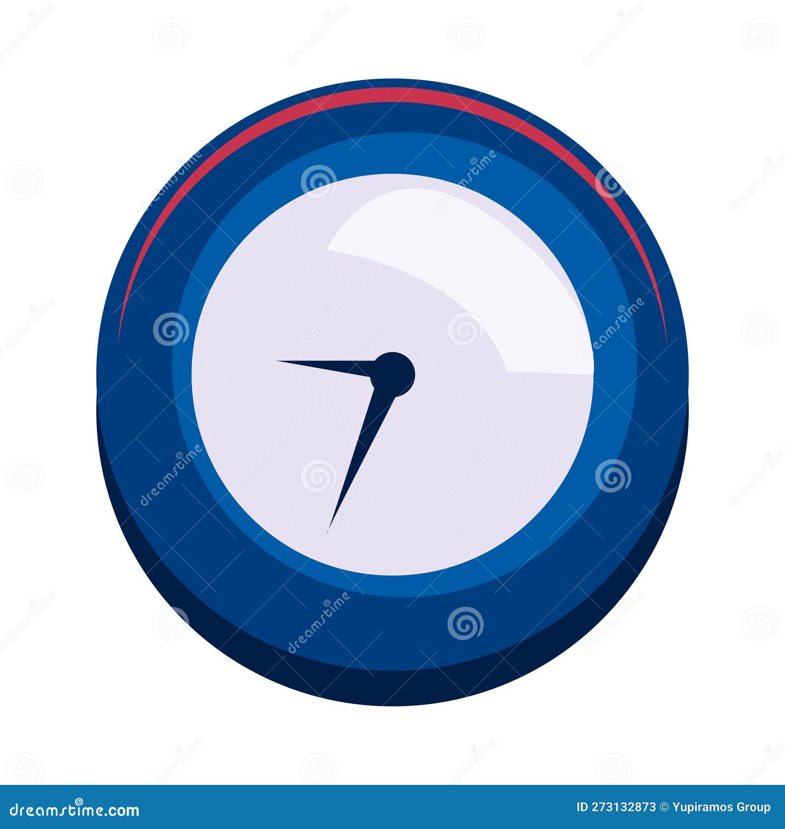 Reloj azul plano ilustración del vector. Ilustración de segundos ...