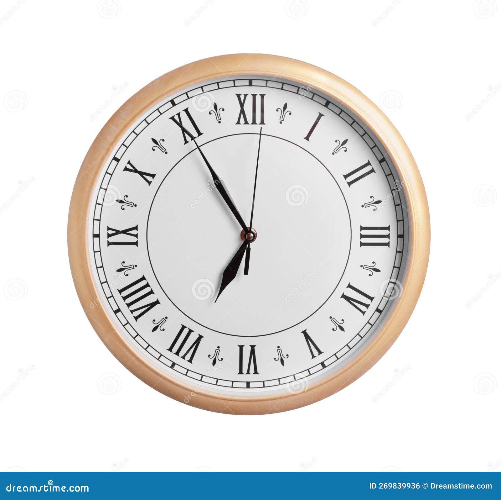 Reloj Circular Elegante Aislado En Blanco. Elemento Interior Foto de ...