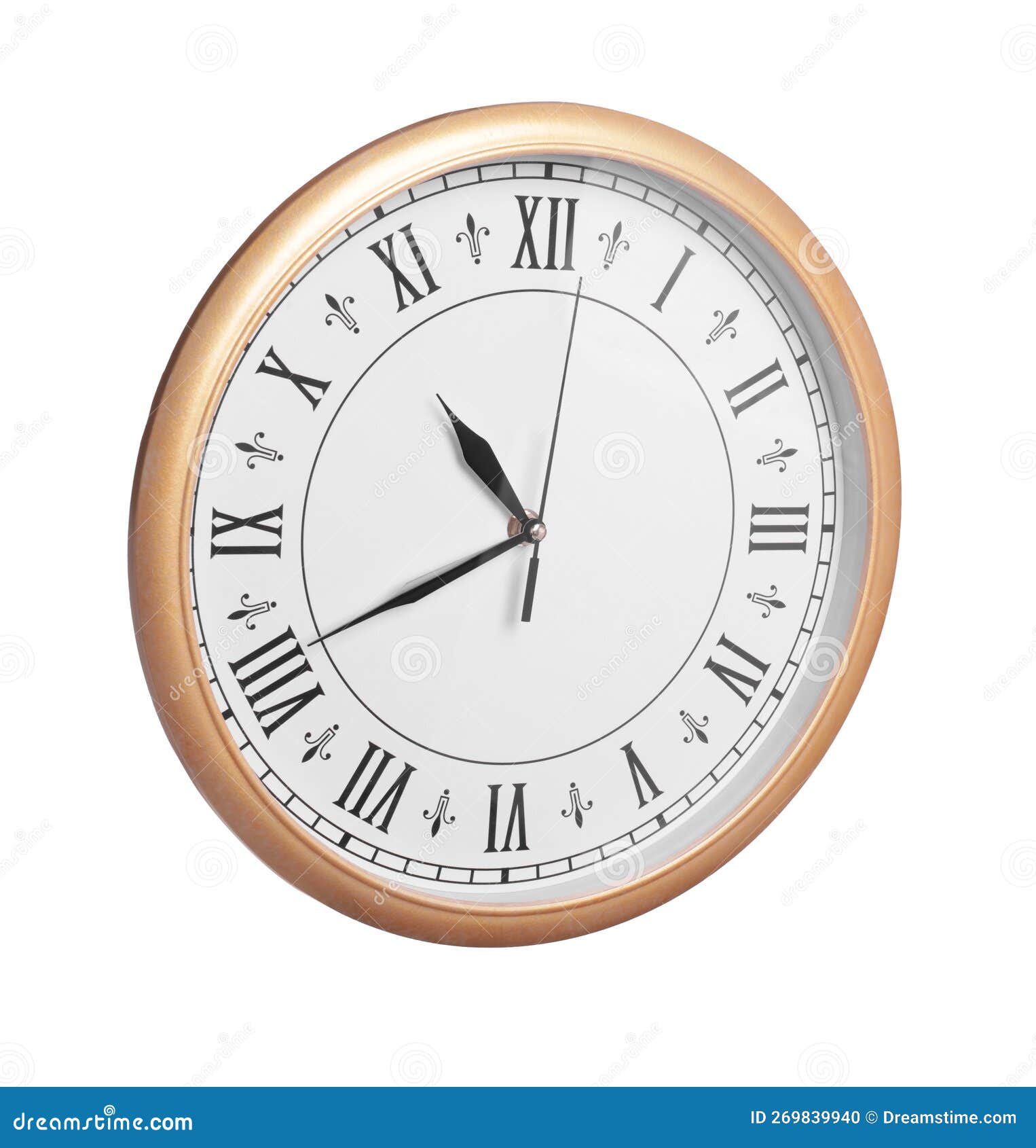 Reloj Circular Elegante Aislado En Blanco. Elemento Interior Foto de ...