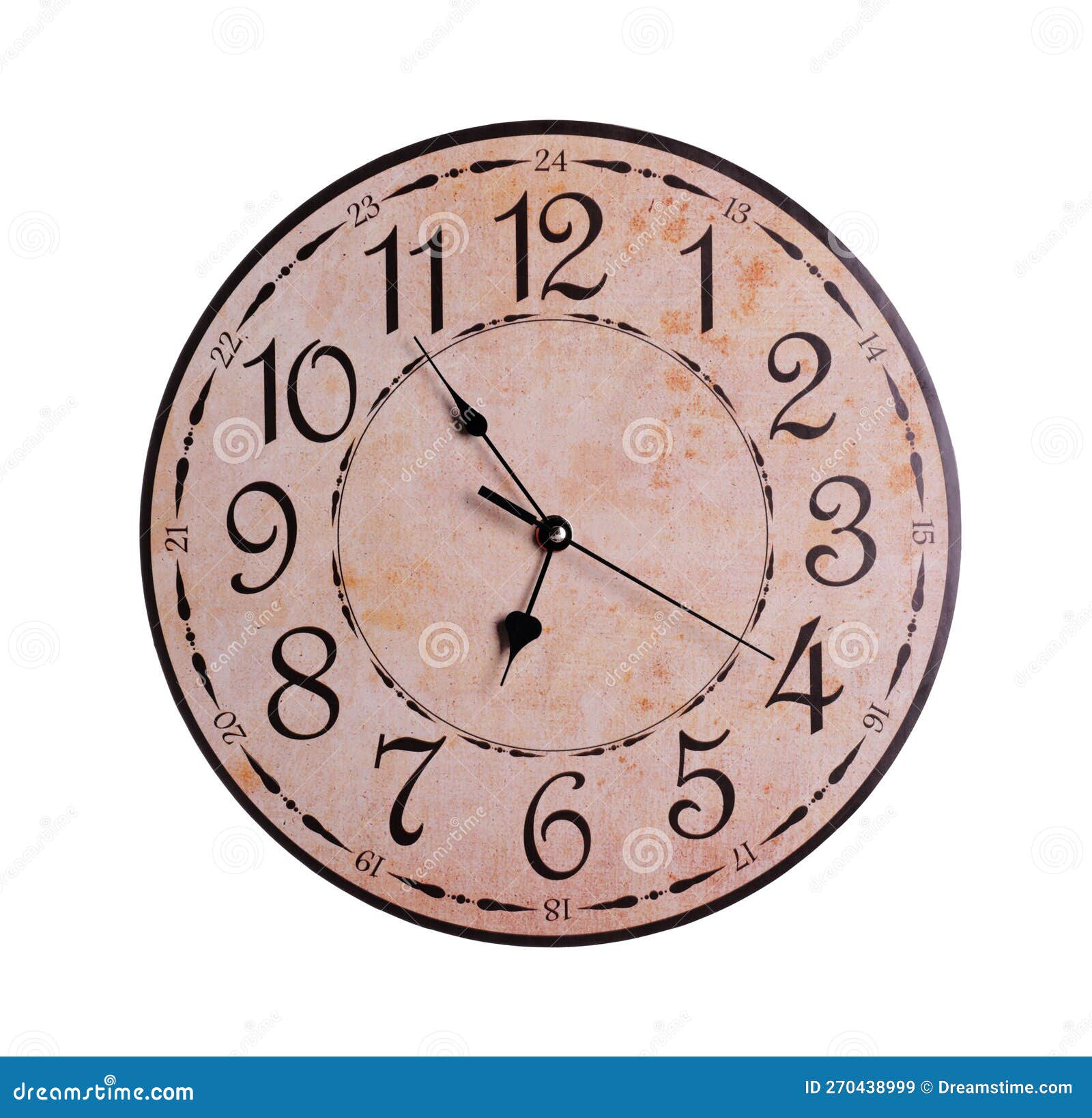 Reloj Circular Elegante Aislado En Blanco. Elemento Interior Imagen de ...