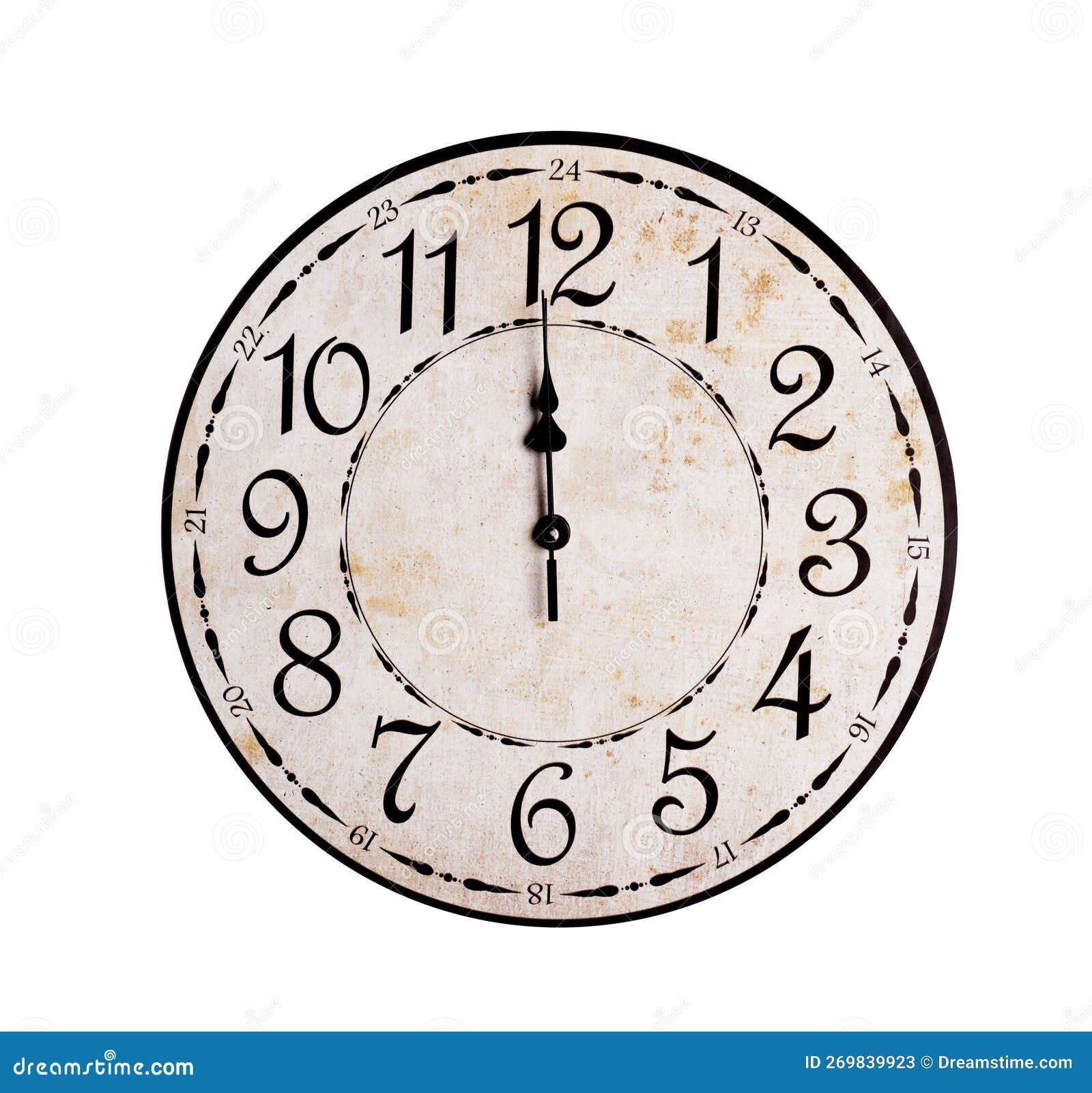 Reloj Circular Elegante Aislado En Blanco. Elemento Interior Imagen de ...