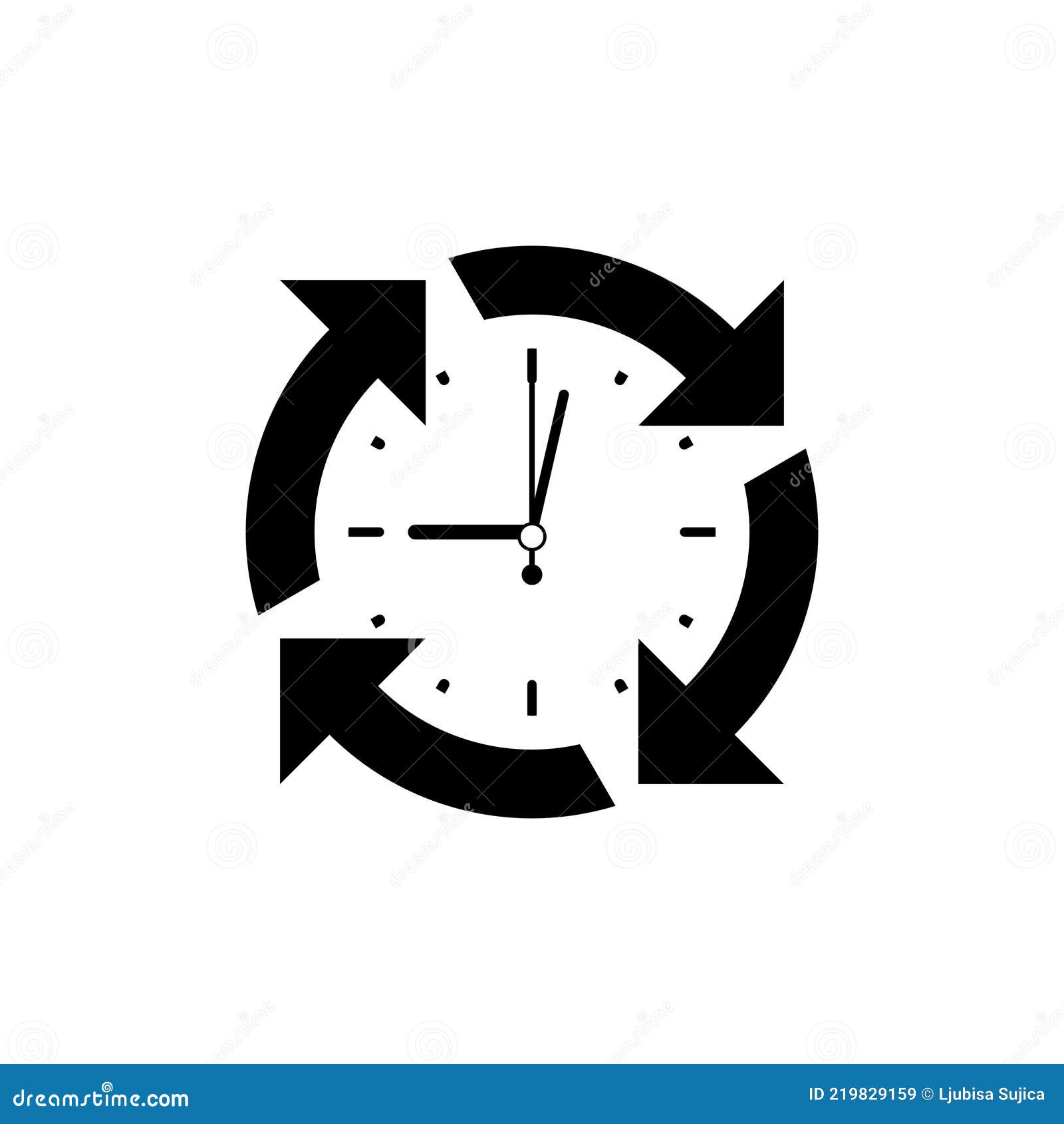 Reloj Con Icono De Flecha Aislado Sobre Fondo Blanco Ilustración del ...