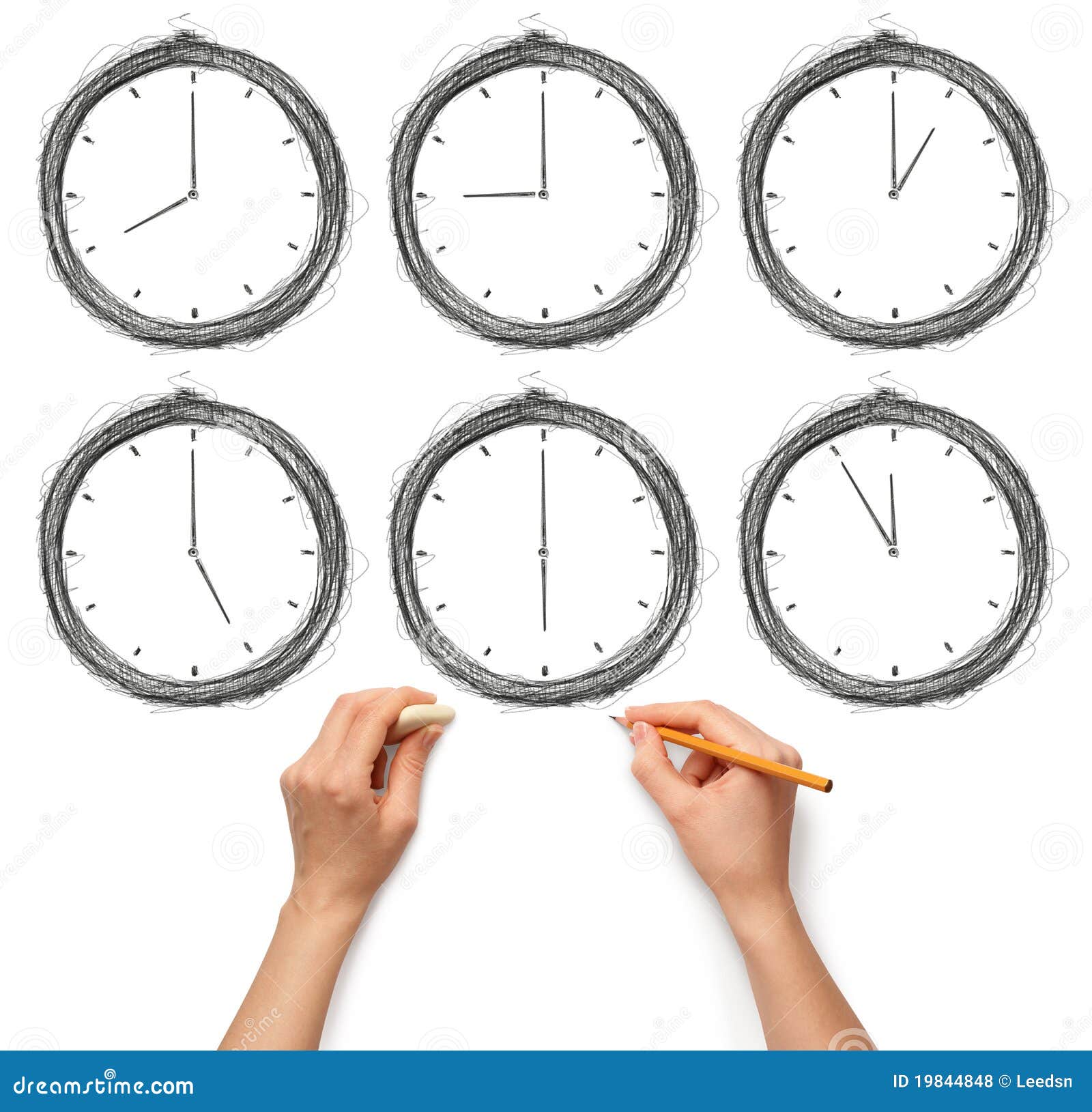 Reloj Con Las Manos Humanas Foto de archivo - Imagen de idea ...