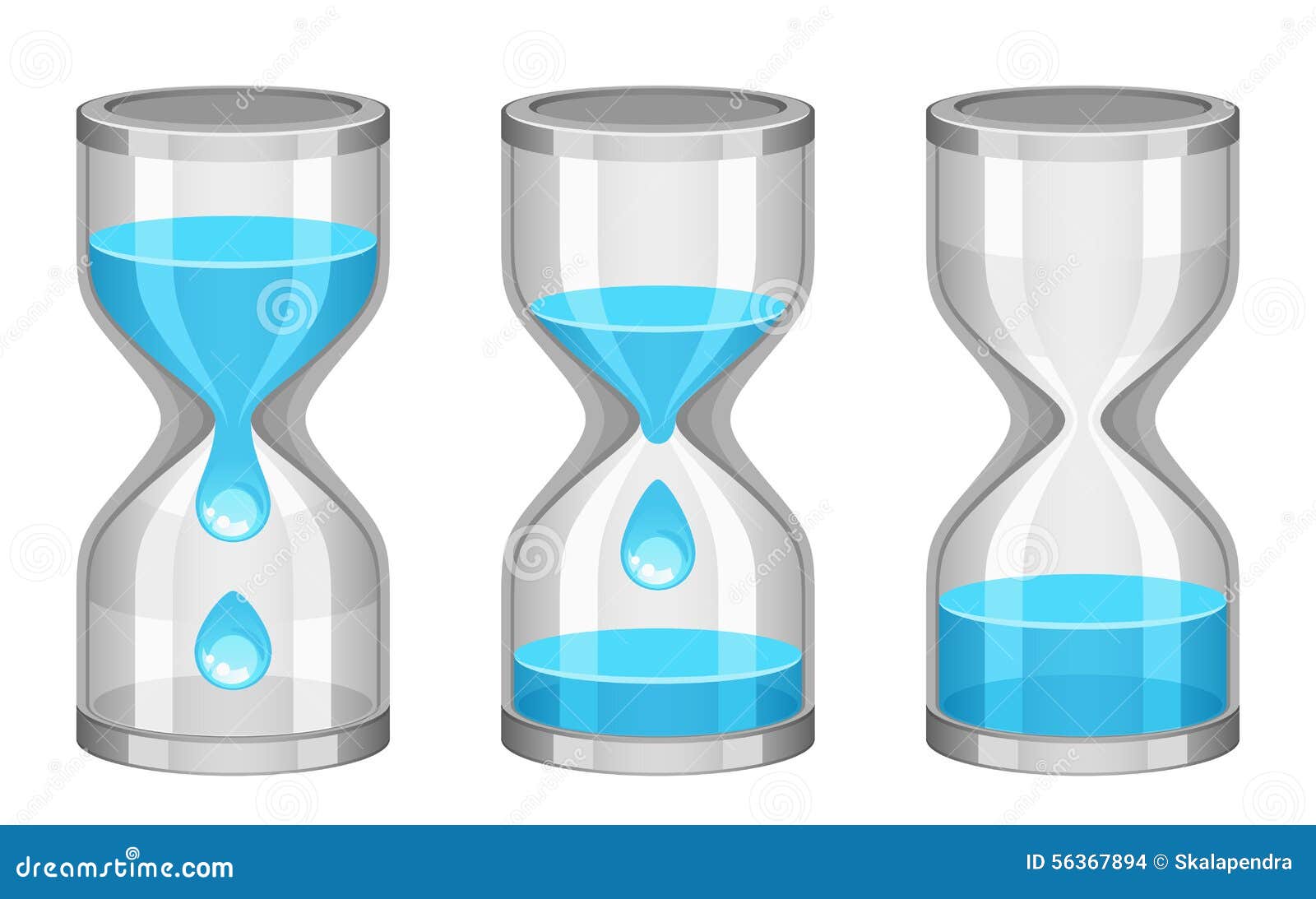 Reloj de agua ilustración del vector. Ilustración de plazo - 56367894