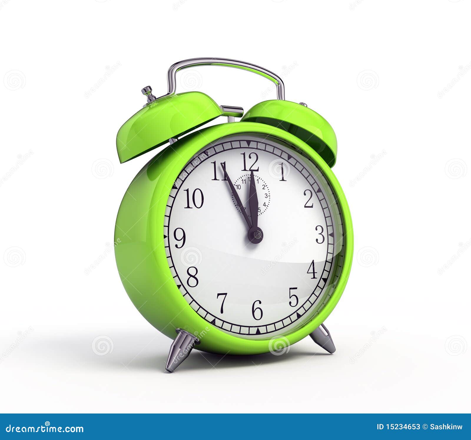 Reloj de alarma verde stock de ilustración. Ilustración de hora - 15234653