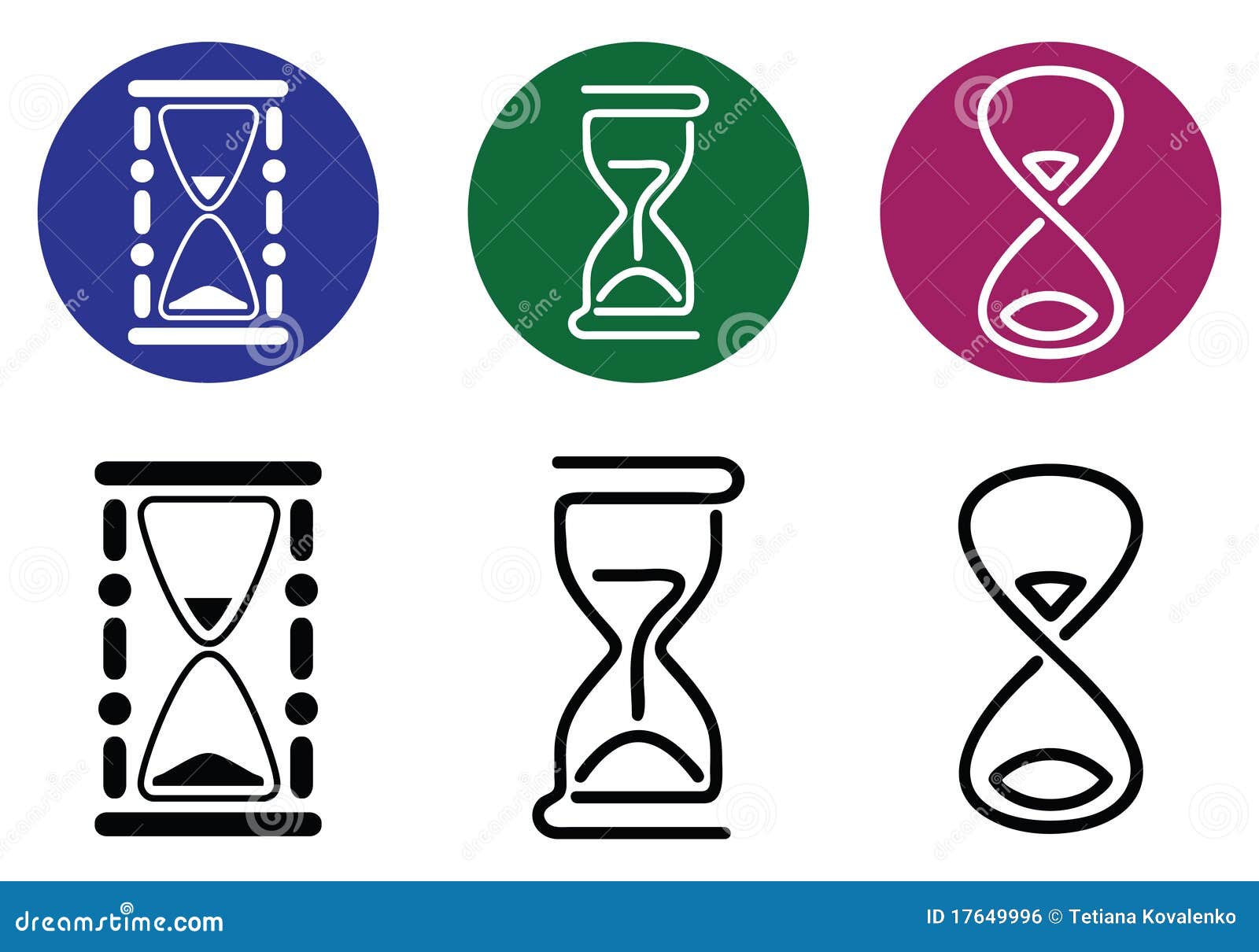 Reloj De Arena. Siluetas Del Vector De Diversos Estilos. Ilustración ...