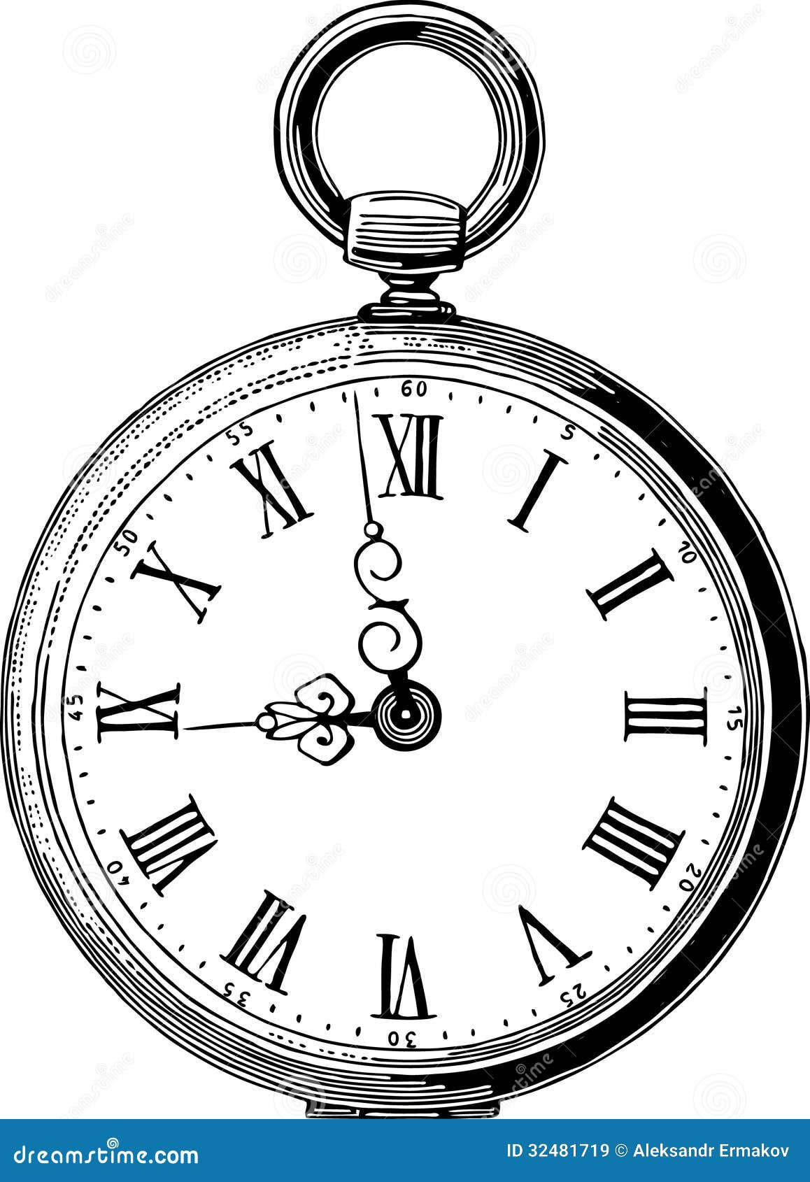 Reloj de bolsillo antiguo ilustración del vector. Ilustración de ...
