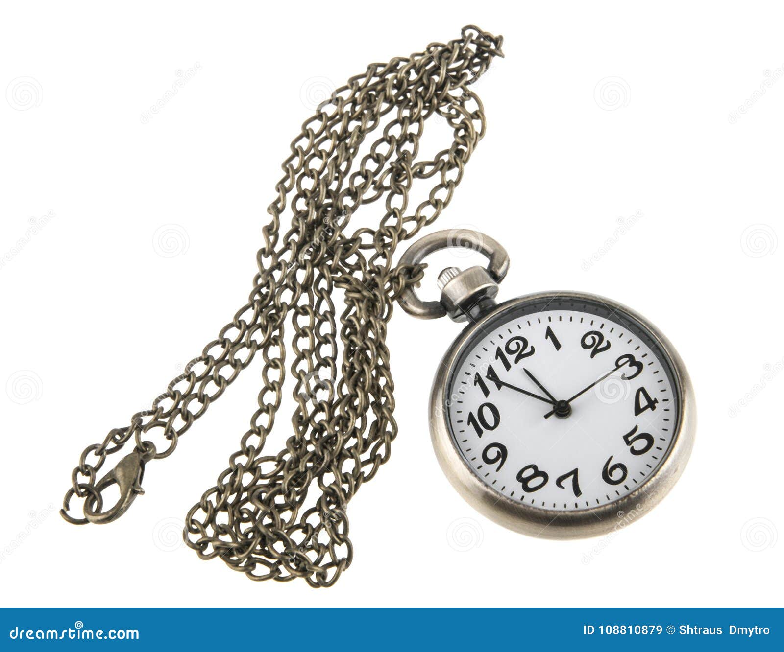 Reloj De Bolsillo Con La Cadena Aislada En Blanco Imagen de archivo ...