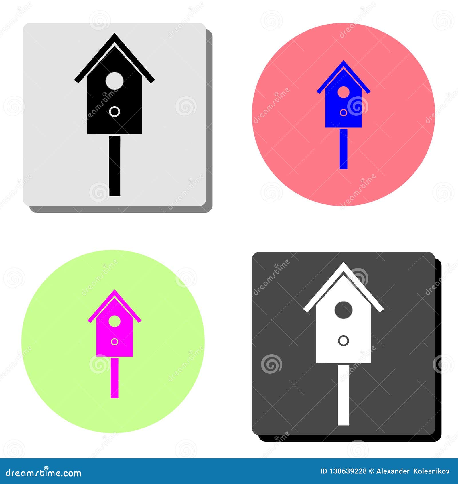 Reloj De Cuco Icono Plano Del Vector Ilustración del Vector ...