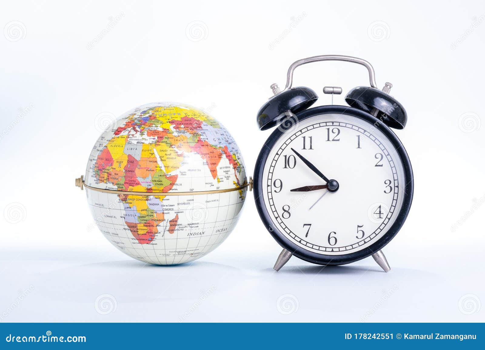 Reloj de globo y de mesa imagen de archivo. Imagen de segundo - 178242551