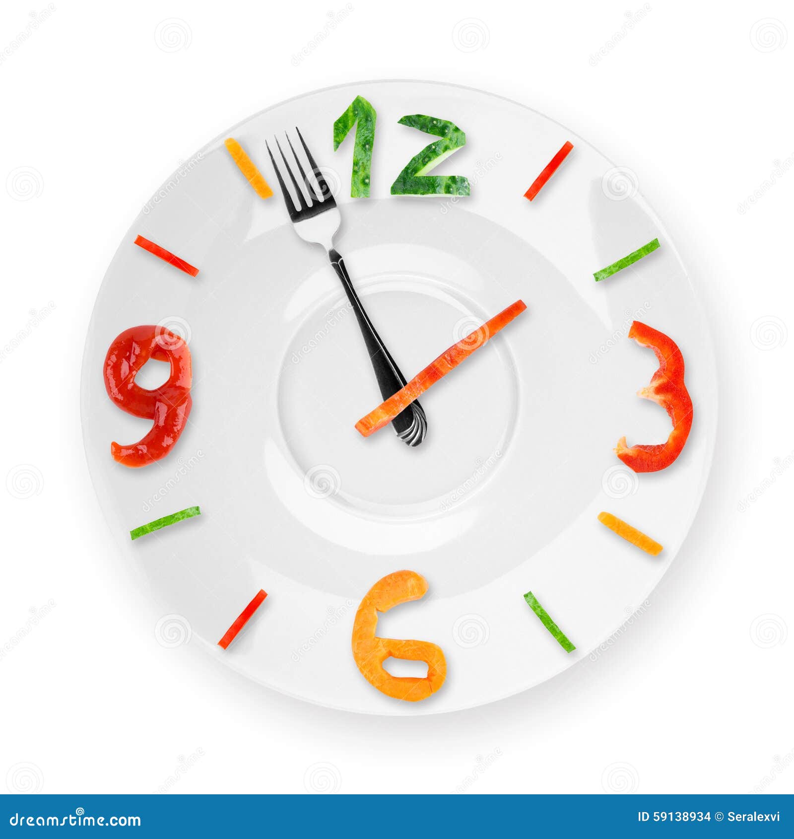 Reloj de la comida foto de archivo. Imagen de primer - 59138934