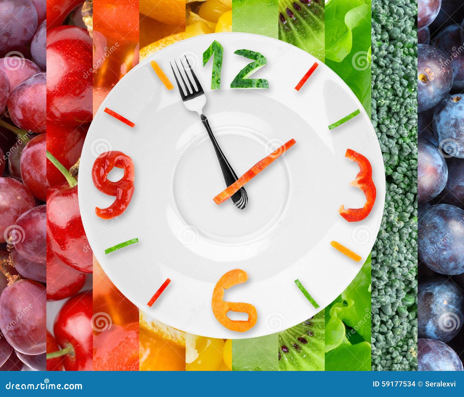 Reloj de la comida foto de archivo. Imagen de idea, comer - 59177534