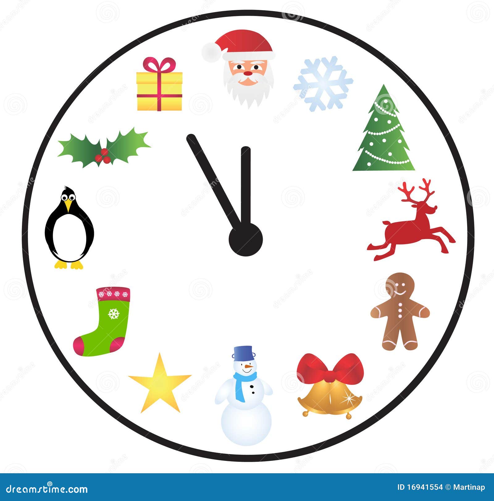 Reloj De Tiempo De La Navidad Ilustración del Vector - Ilustración de ...