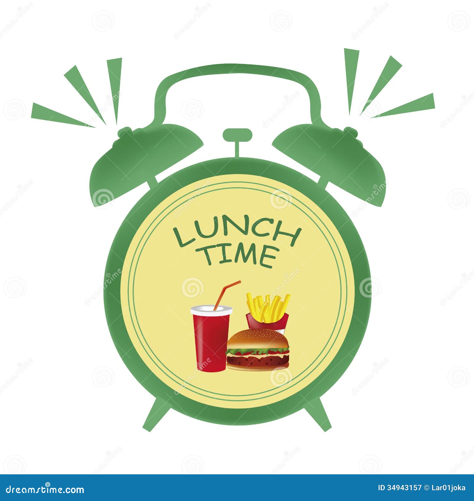 Reloj De Tiempo Del Almuerzo Stock de ilustración - Ilustración de ...