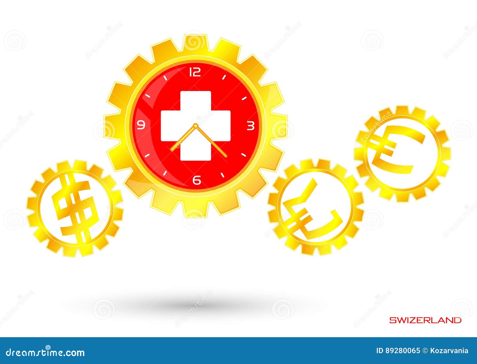 Reloj del suizo del oro ilustración del vector. Ilustración de suiza ...