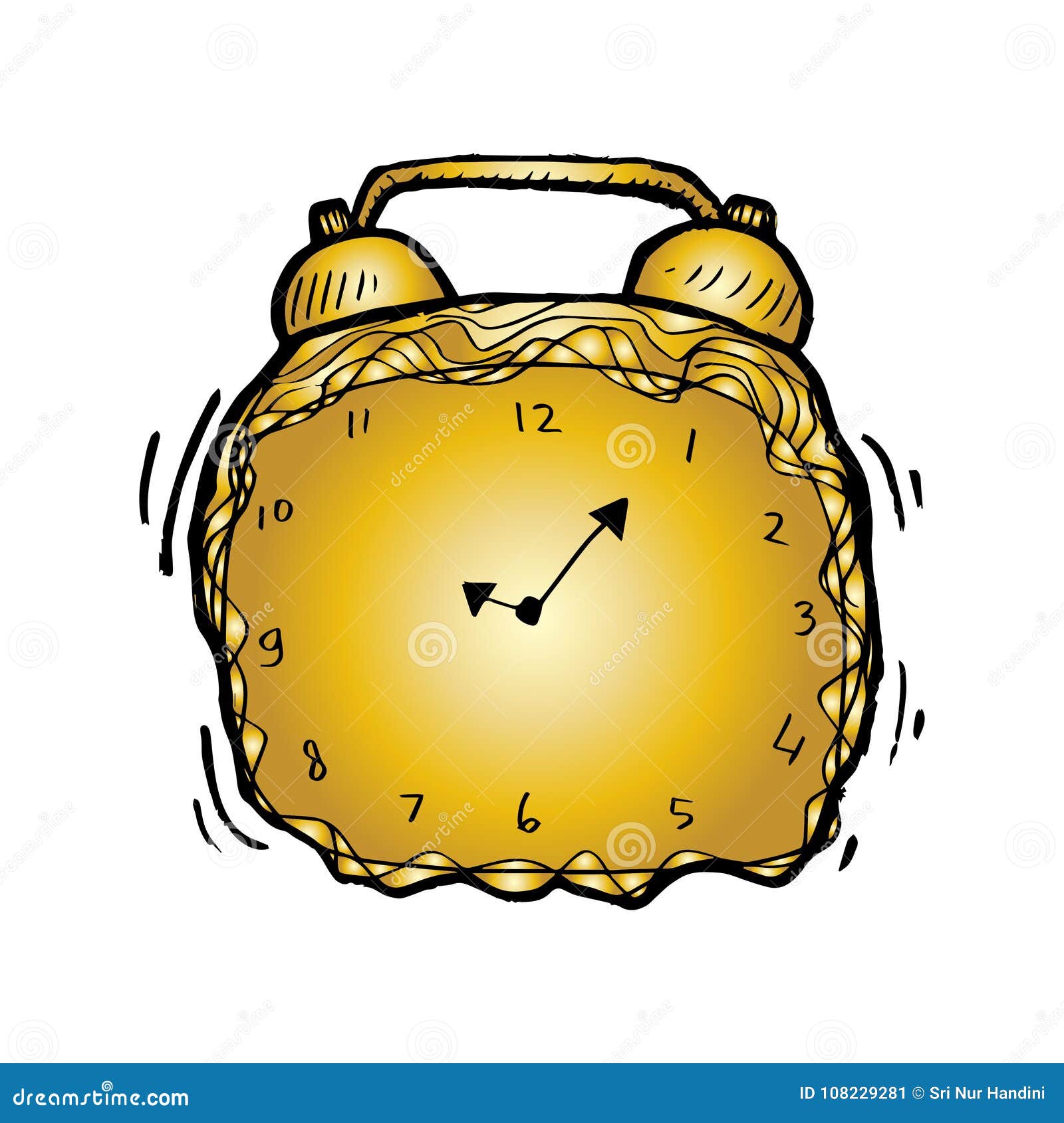 Reloj dibujado mano ilustración del vector. Ilustración de plazo ...