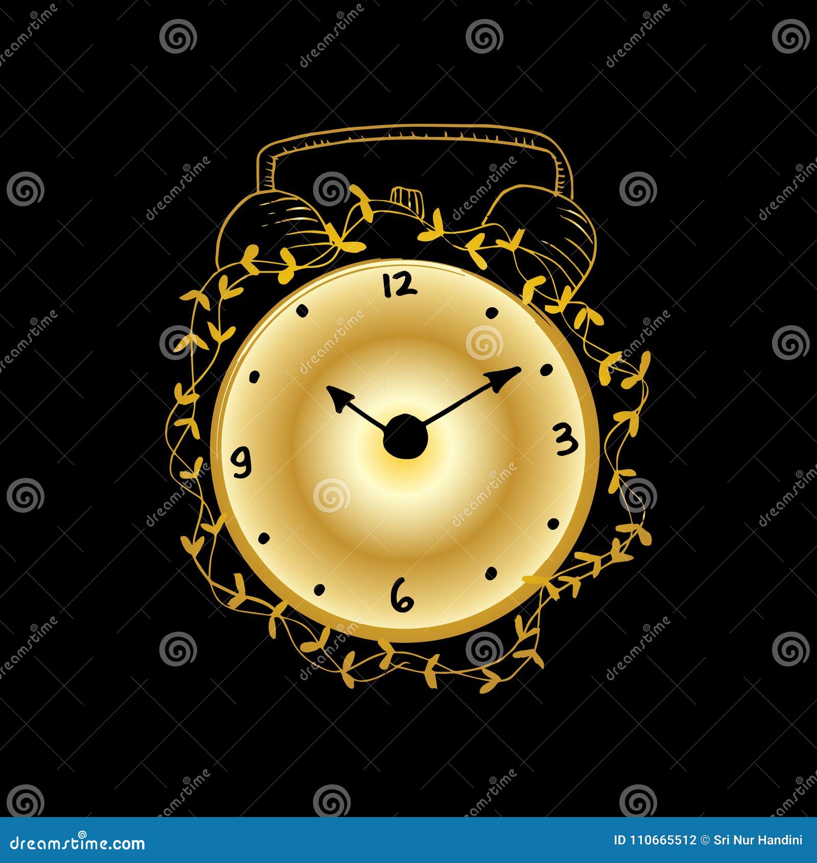 Reloj dibujado mano stock de ilustración. Ilustración de cristal ...